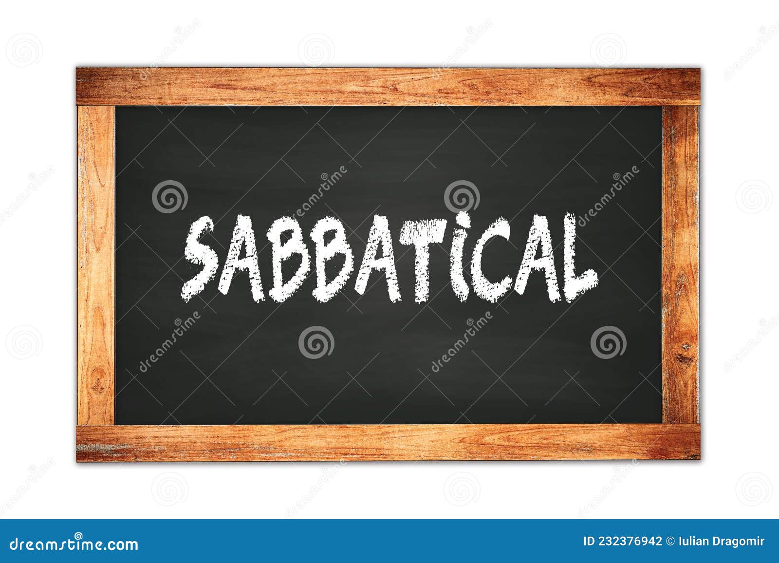 SABBATICAL Text Written on Wooden Frame School Blackboard Stock Photo ...