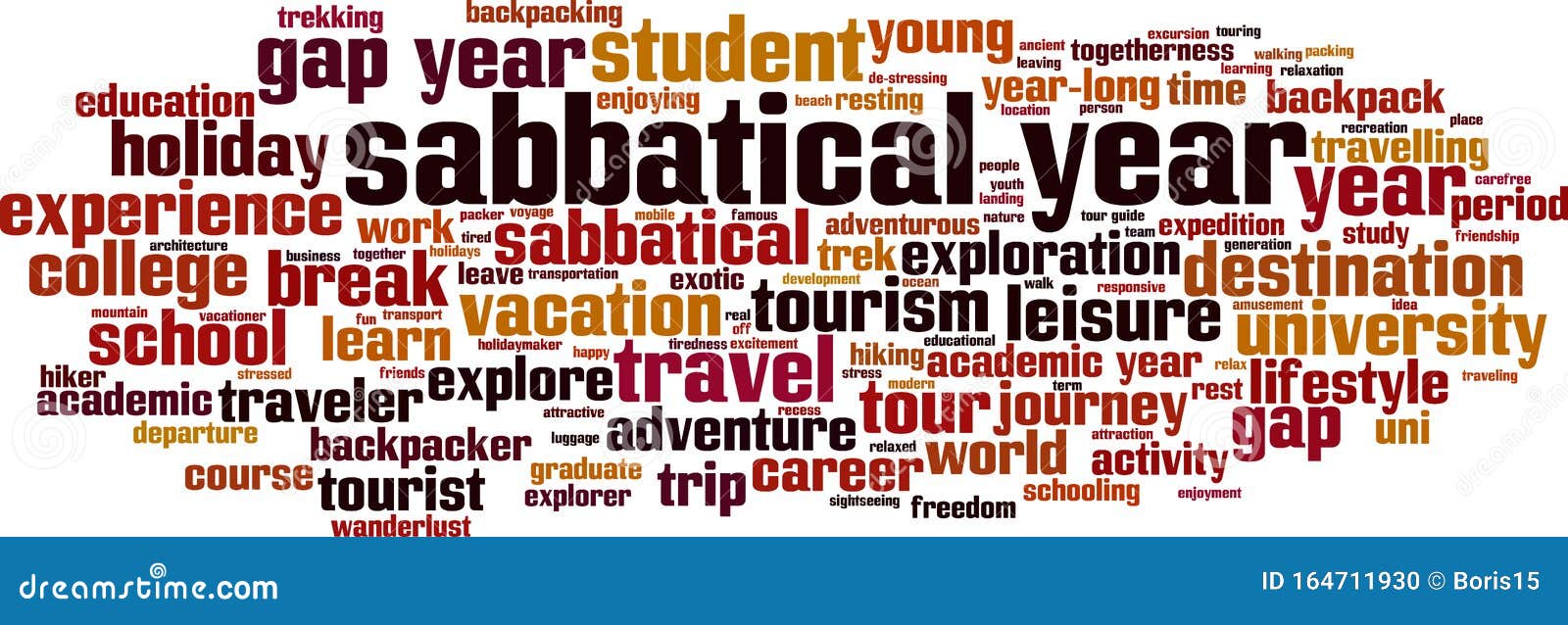 Sabbatical year word cloud stock vector. Illustration of adventure ...