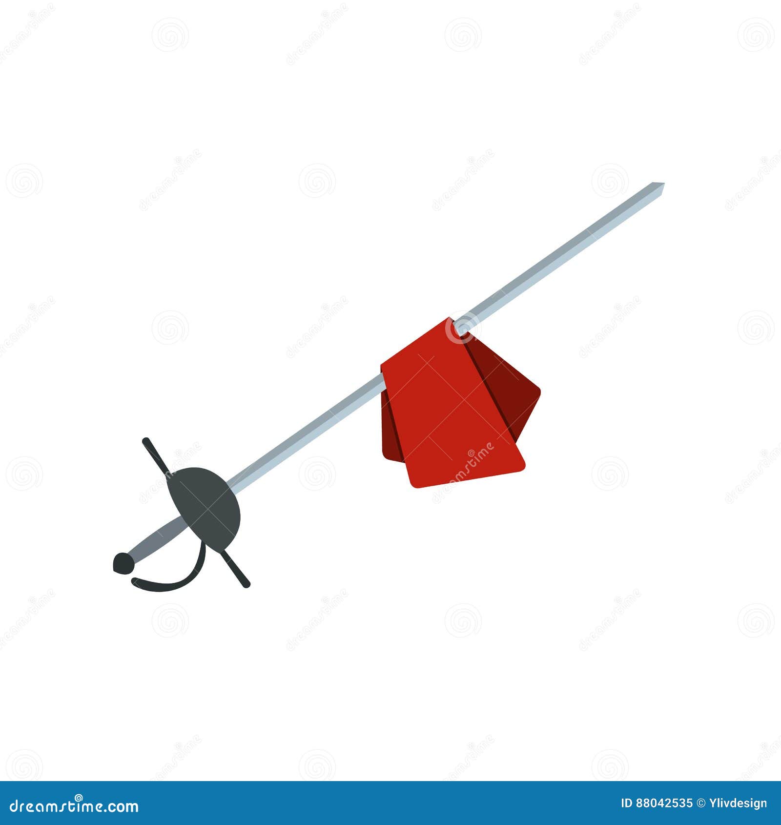 Saber icon, flat style stock vector. Illustration of power - 88042535