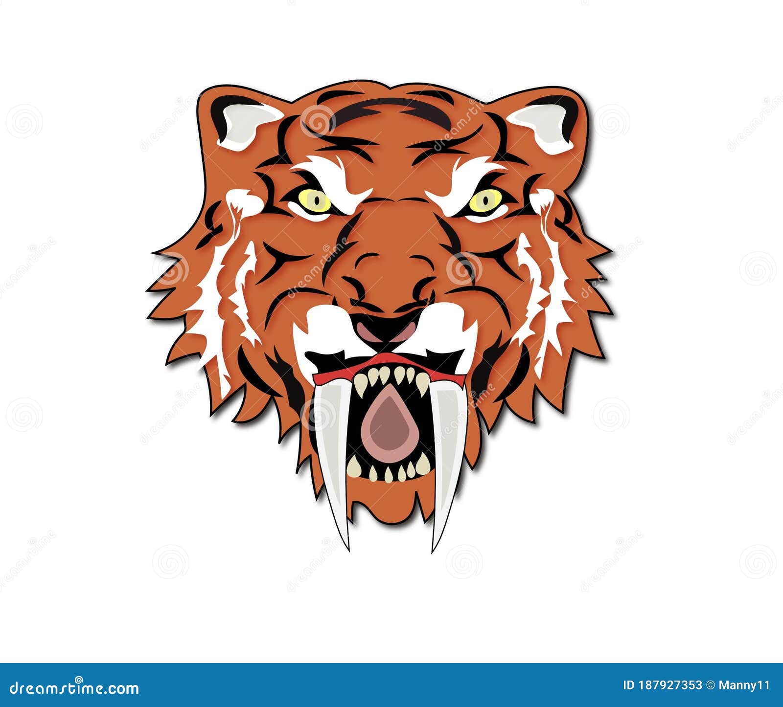 Saber Tooth Tiger Roaring For The Kill Royalty-Free Stock Photo ...