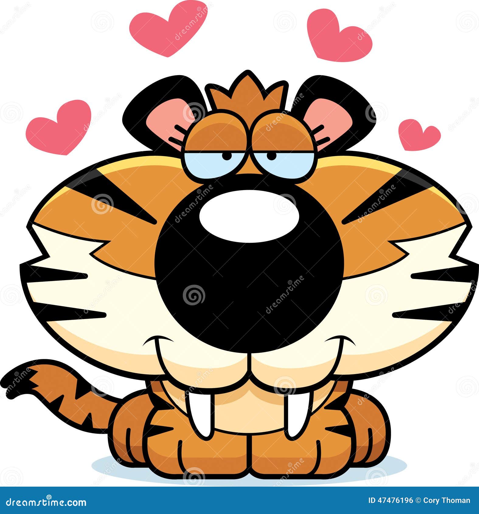 Saber-Toothed Tiger Love stock vector. Illustration of smiling - 47476196