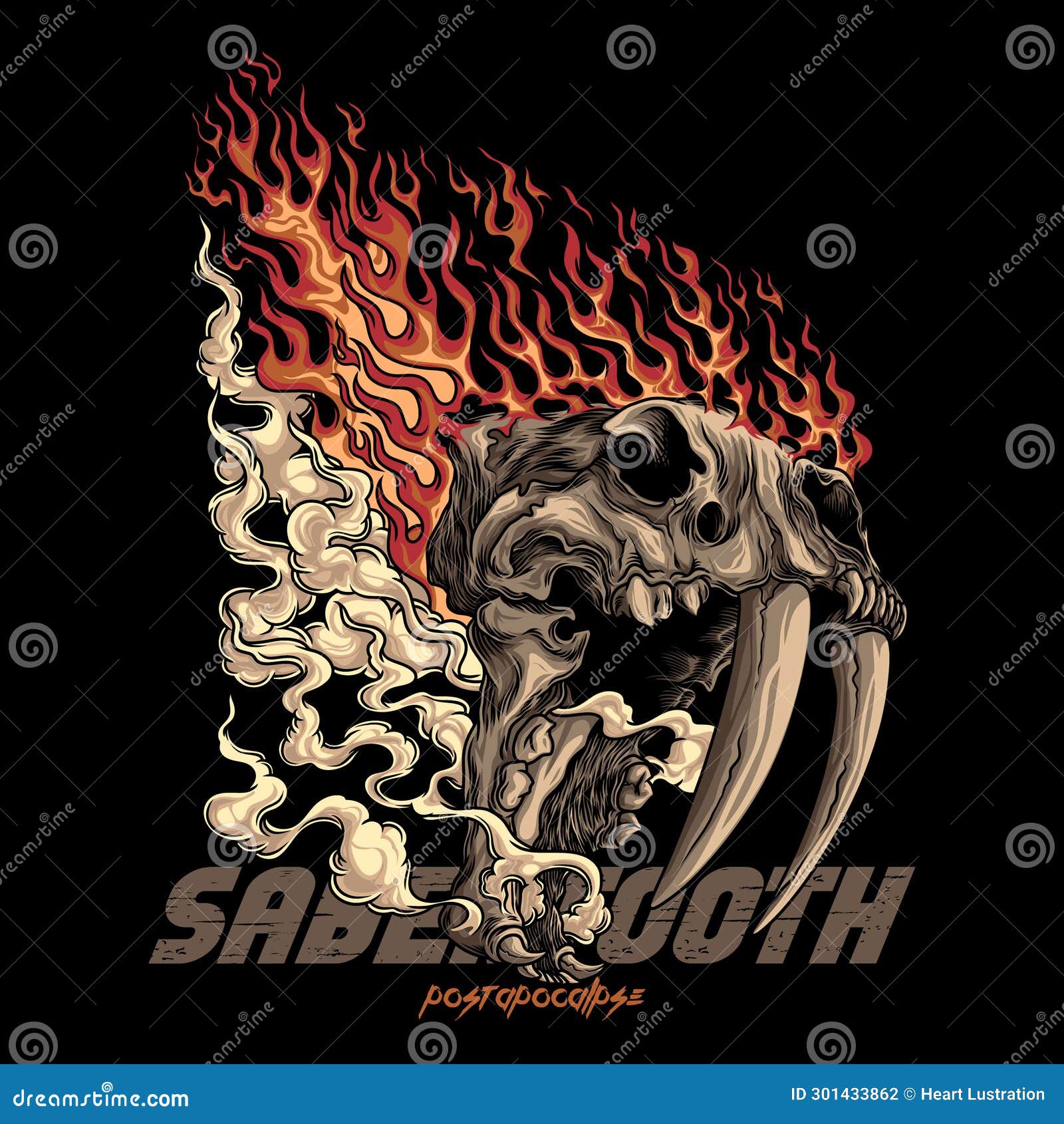 Sabertooth with Text Illustration Stock Vector - Illustration of head ...