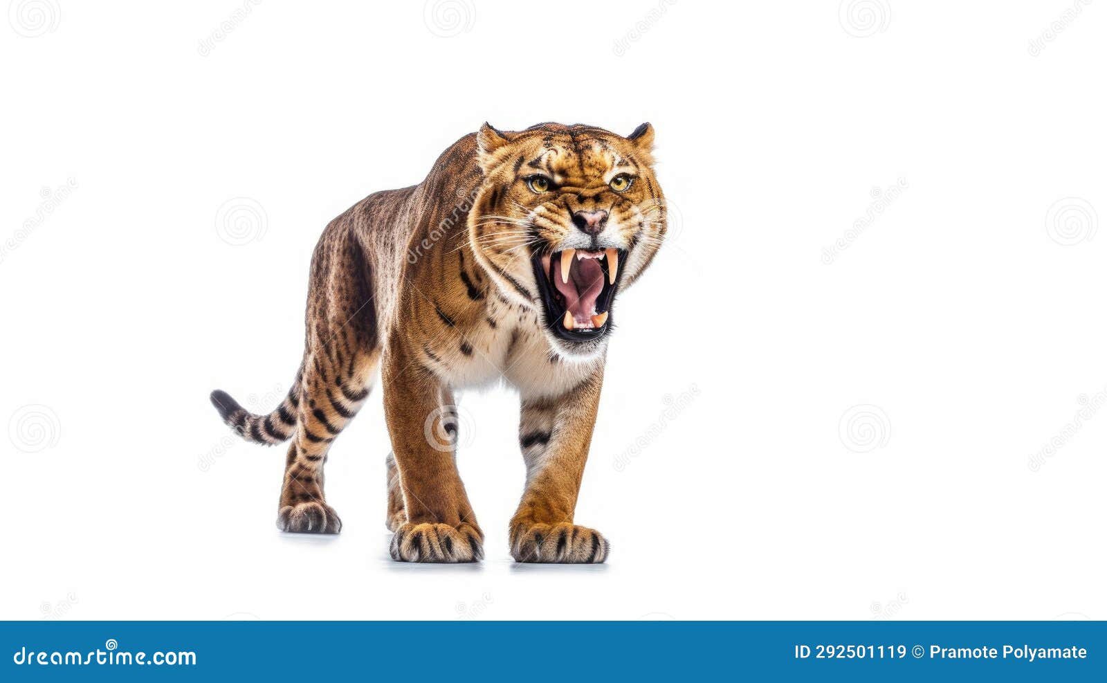 A Sabertooth Tiger Smilodon on a White Background. Generative Ai Stock ...