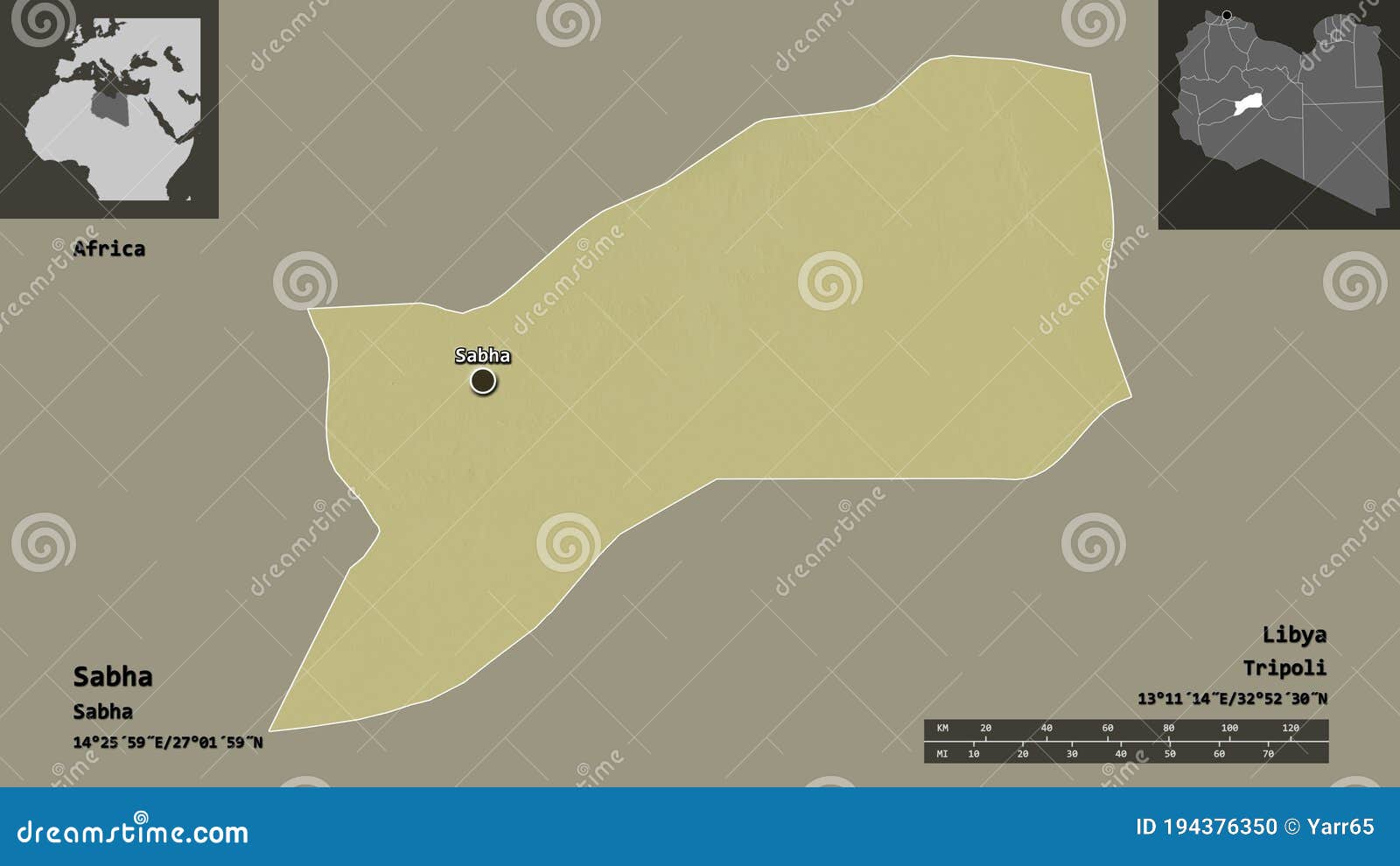 Sabha, District of Libya,. Previews. Relief Stock Illustration ...