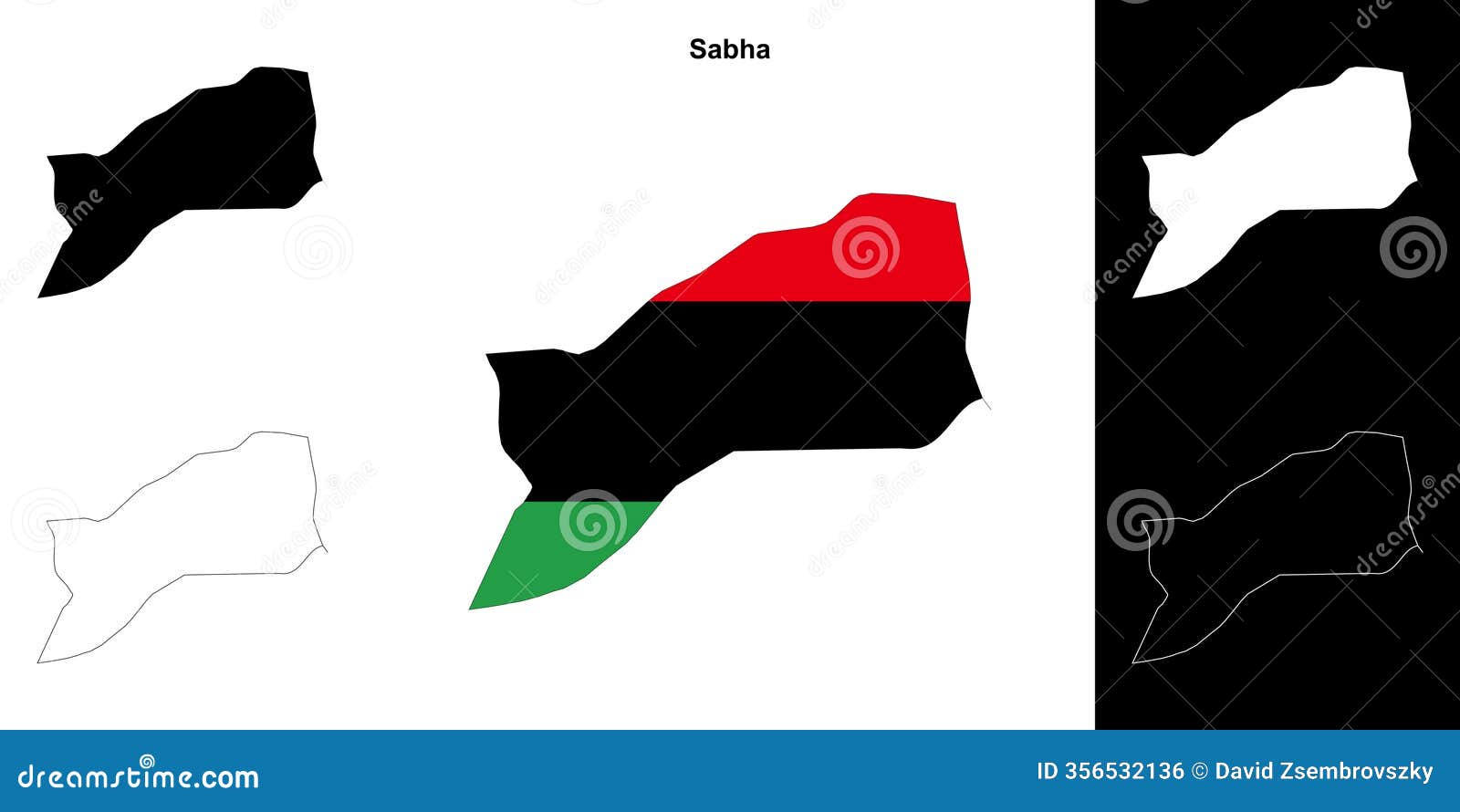 Sabha Outline Map Vector Illustration | CartoonDealer.com #356532136