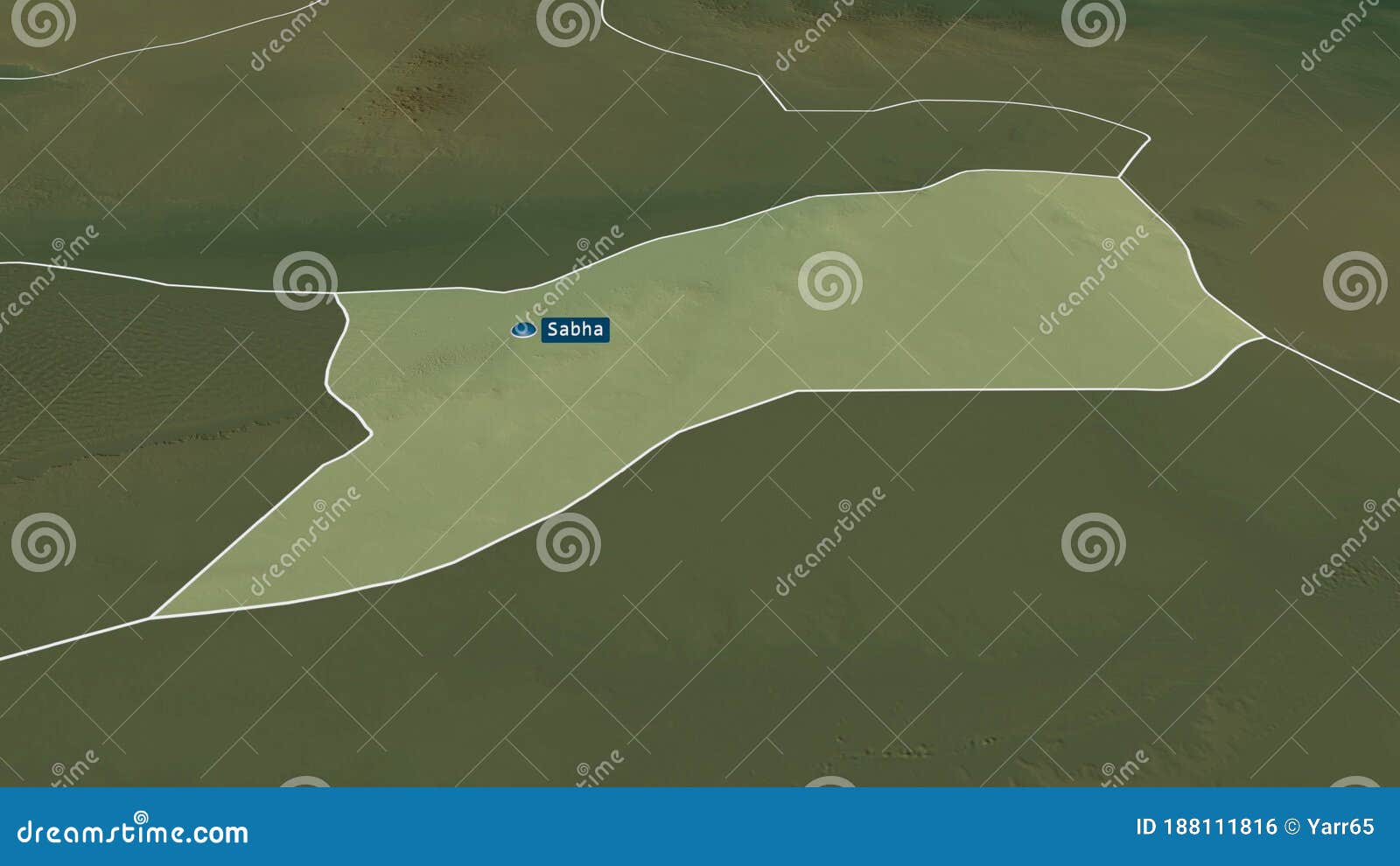 Sabha, Libya - Highlighted with Capital. Physical Stock Illustration ...