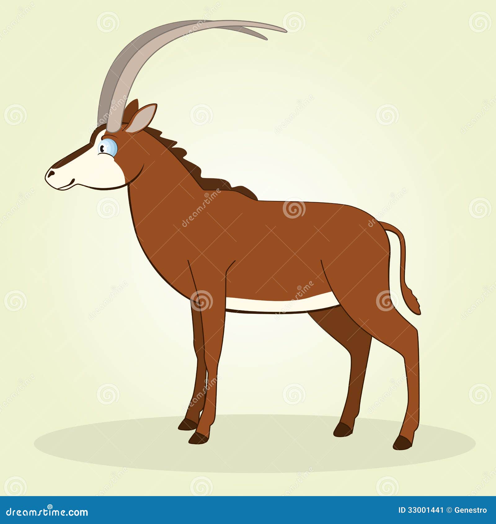Sable Antelope stock vector. Illustration of happy, cheerful - 33001441