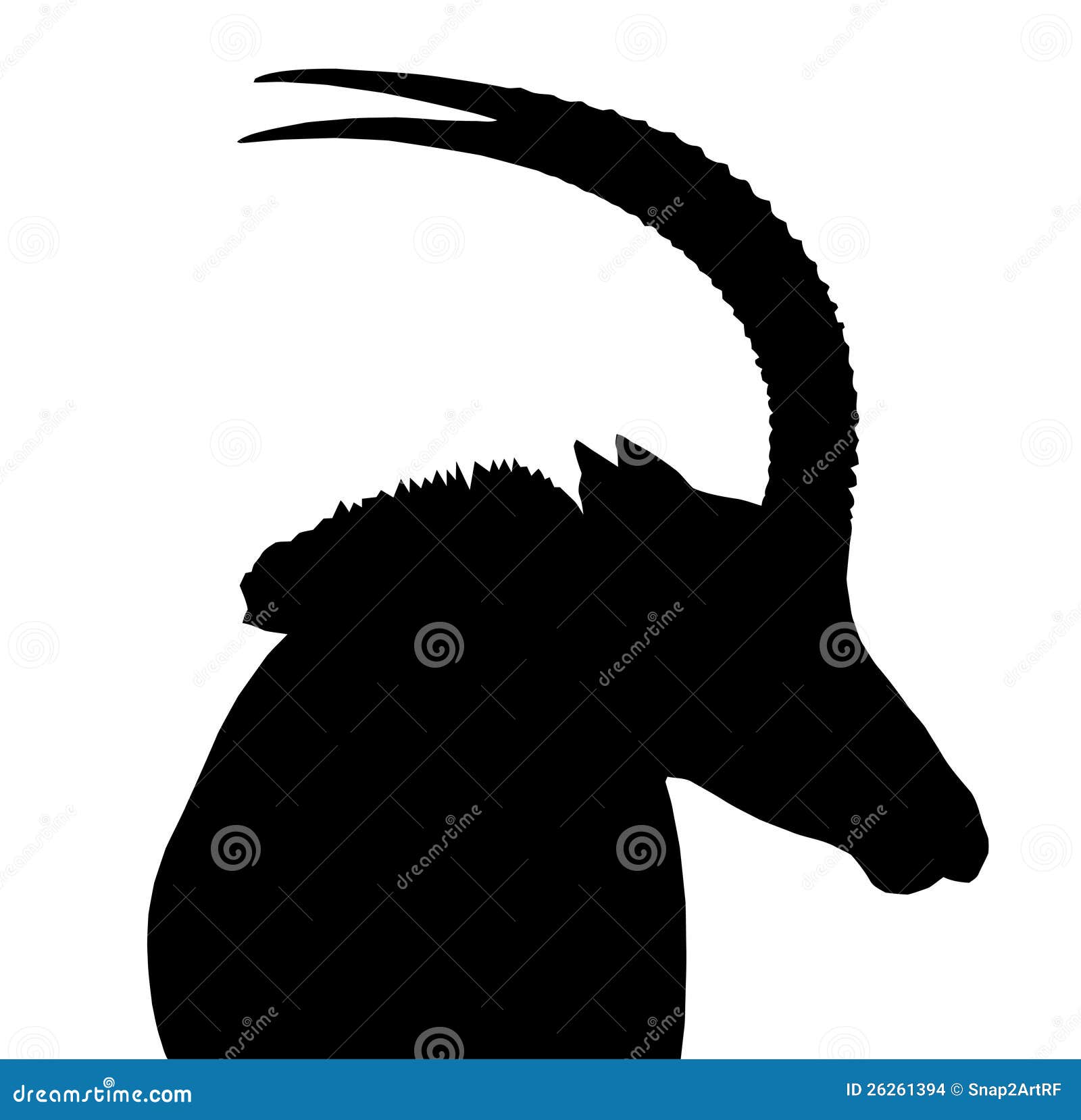 Sable Bull Portrait Side View Isolated Silhouette Vector Illustration ...