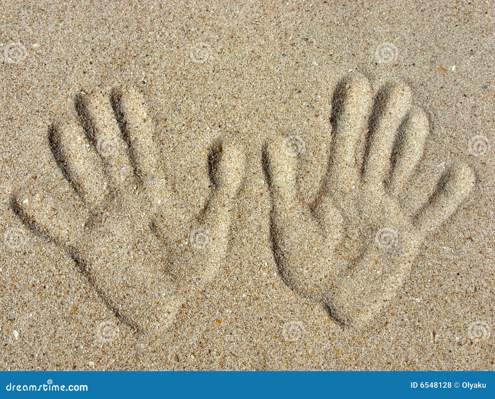 Sable de handprints photo stock. Image of doigt, impression - 6548128