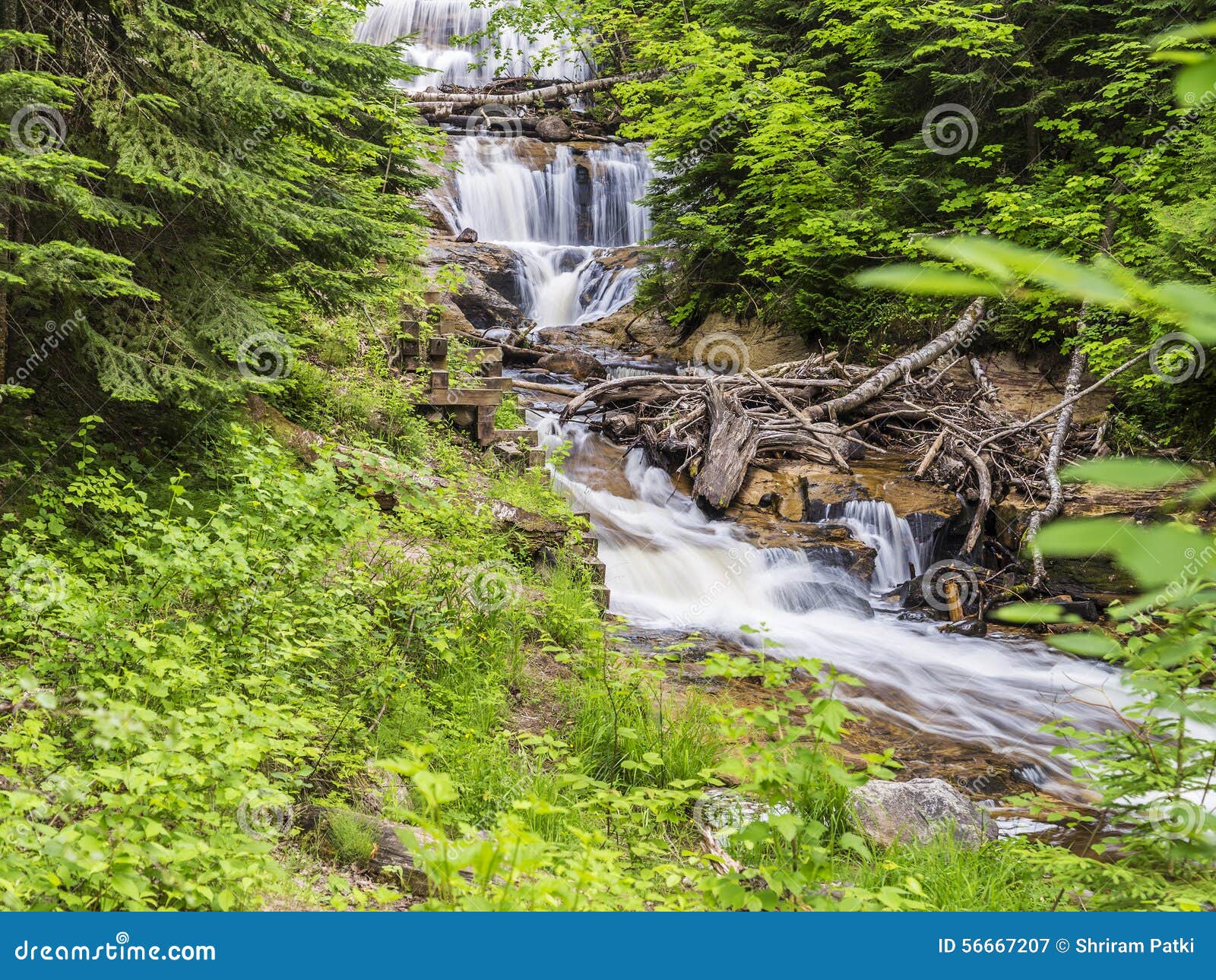 Sable Falls Michigan stock image. Image of falls, spray - 56667207