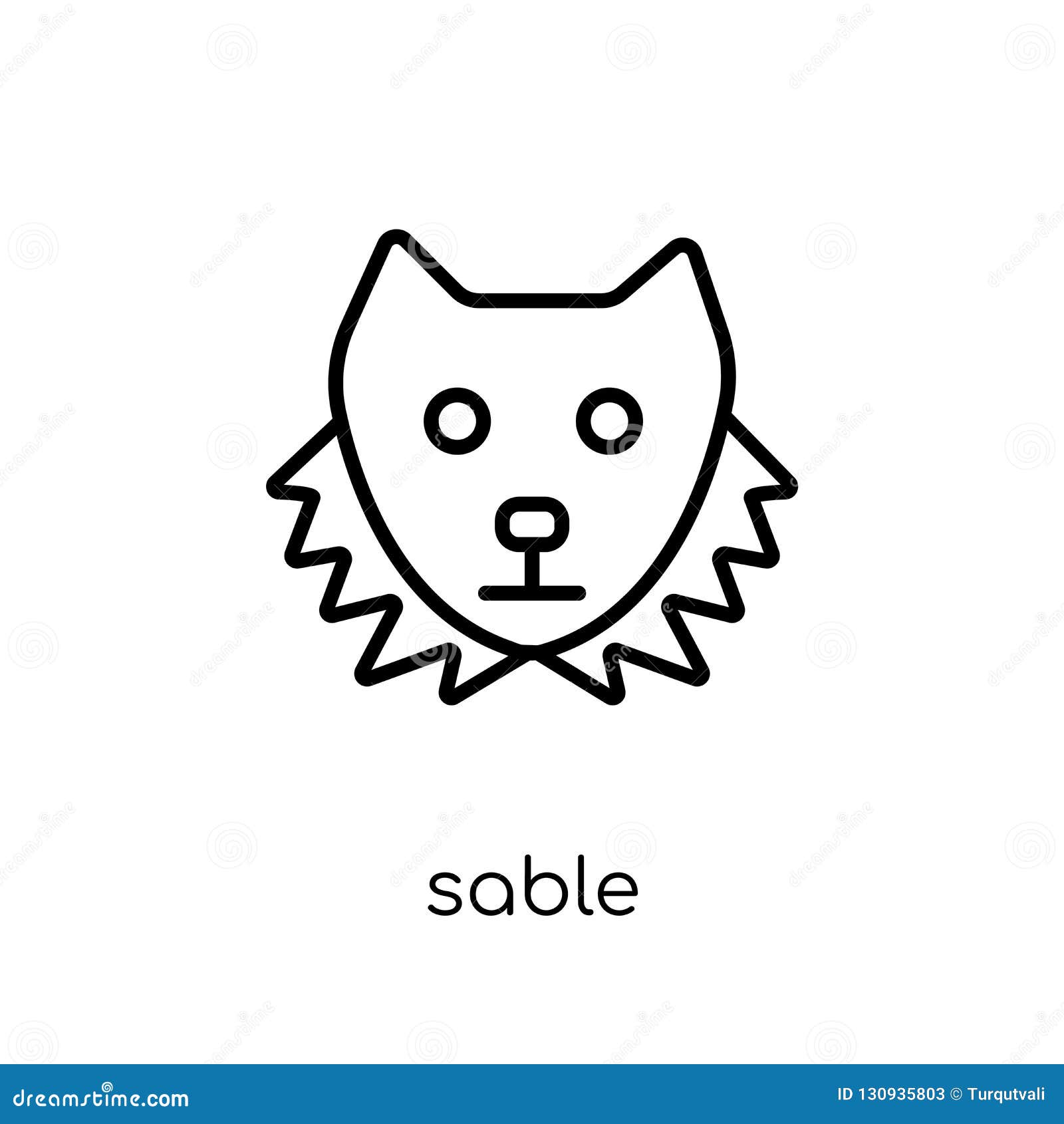 Sable Icon. Trendy Modern Flat Linear Vector Sable Icon on White Stock ...