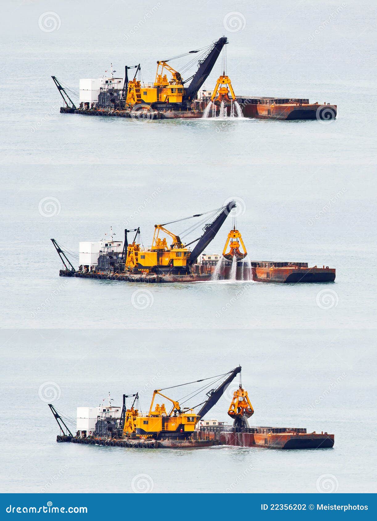 Sablez le dragage en Asie. photo stock. Image du dragueur - 22356202