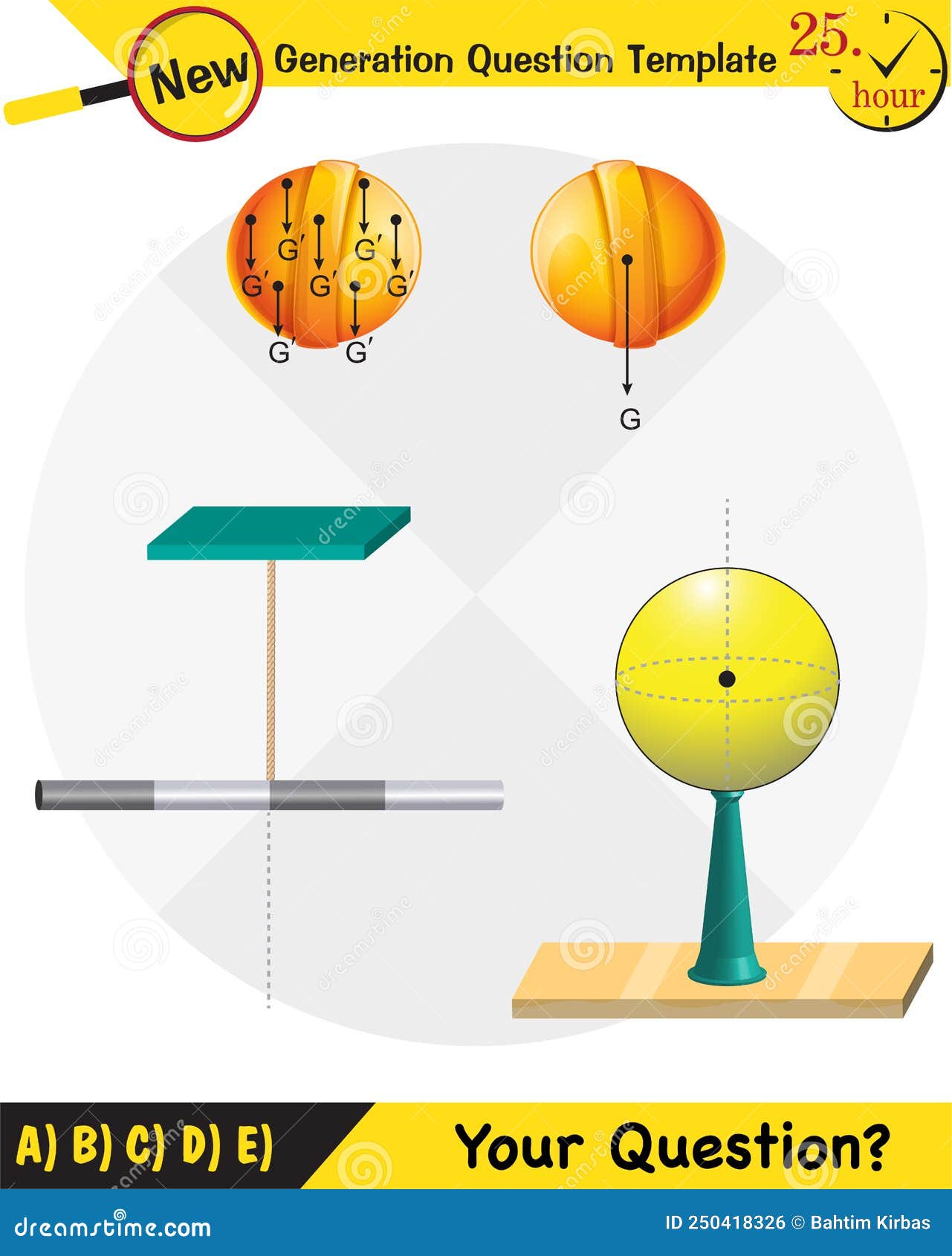 Physics, Center of Mass, Next Generation Question Template Stock Vector ...