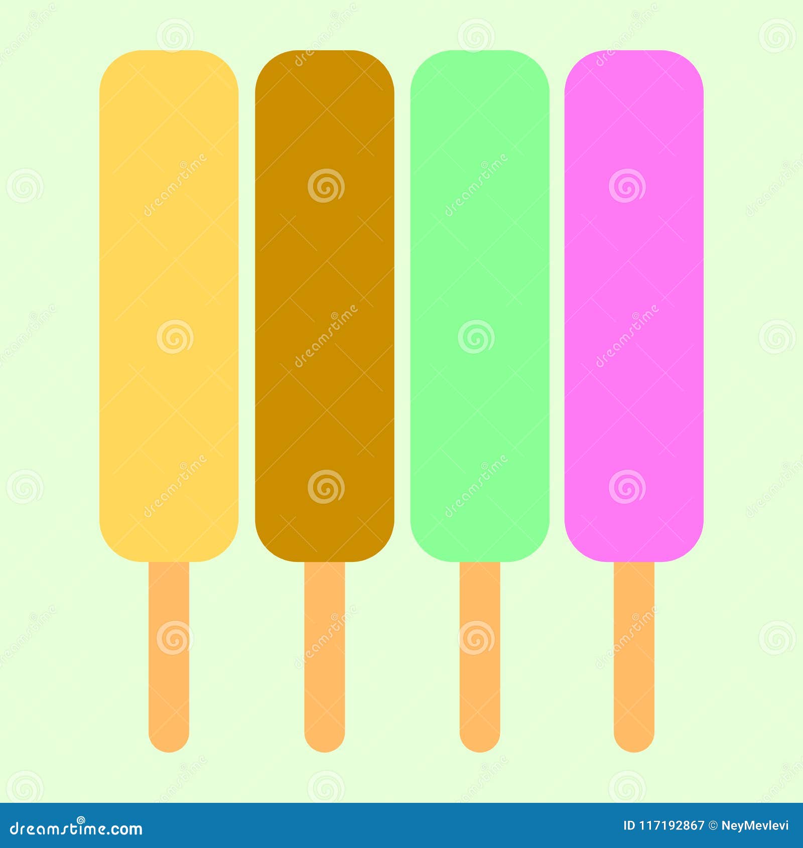 Sabor De Las Frutas Del Palillo Del Helado Ilustración del Vector ...
