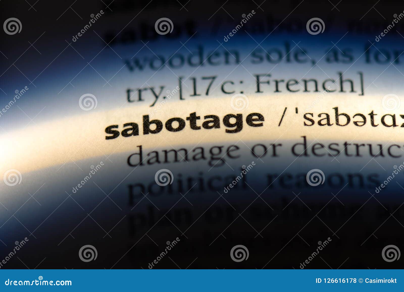 Sabotage stock photo. Image of closeup, definition, paper - 126616178