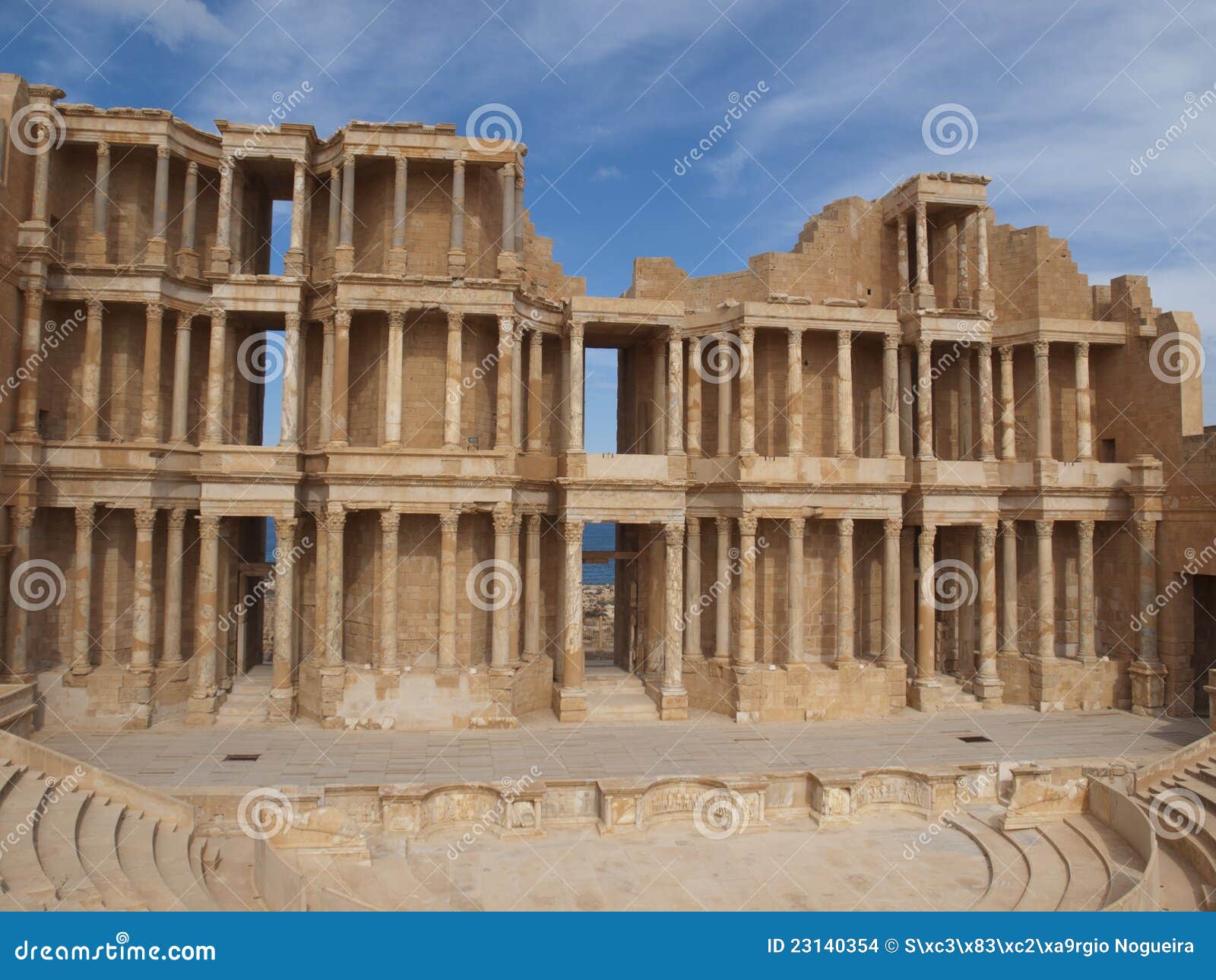 Sabratha theater stock photo. Image of ancient, ruins - 23140354
