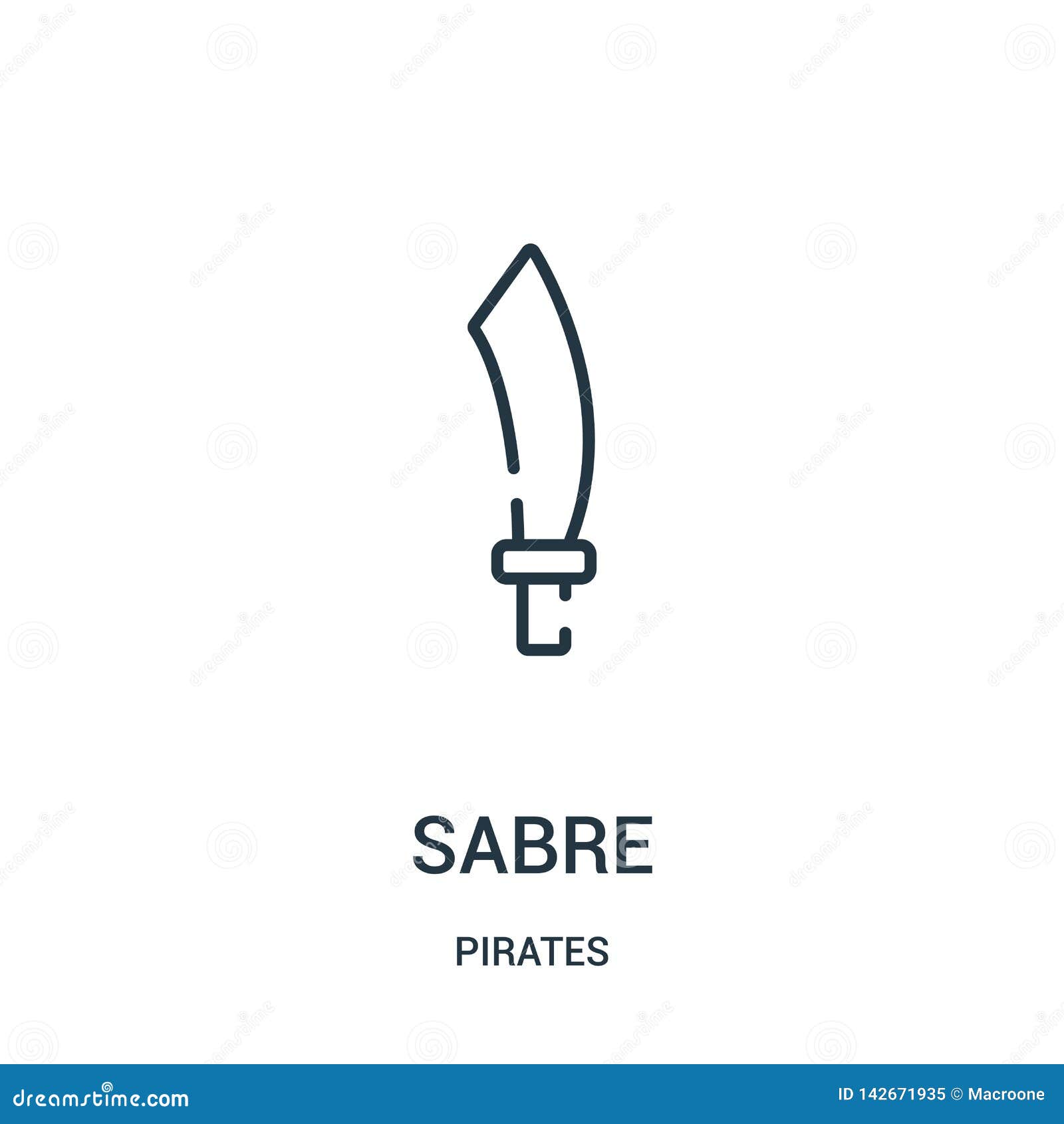 Sabre Icon Vector from Pirates Collection. Thin Line Sabre Outline Icon ...