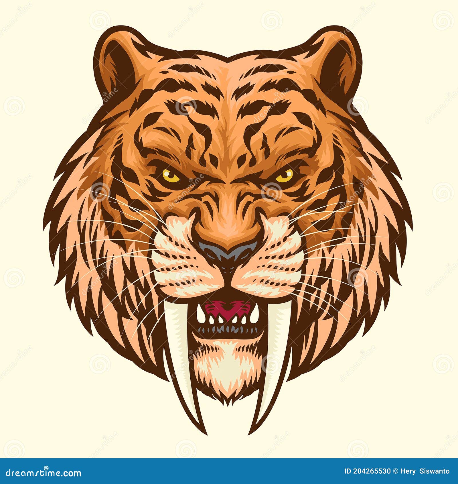 Sabretooth Mascot Sport Logo Style Cartoon Vector | CartoonDealer.com ...