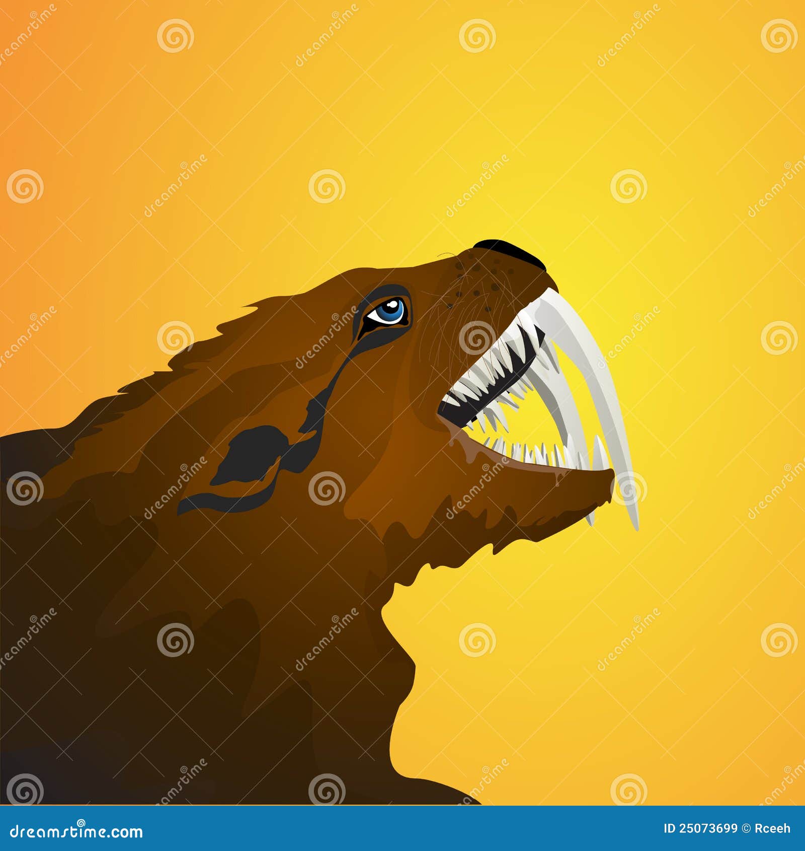 Sabretooth icon stock vector. Illustration of dangerous - 25073699