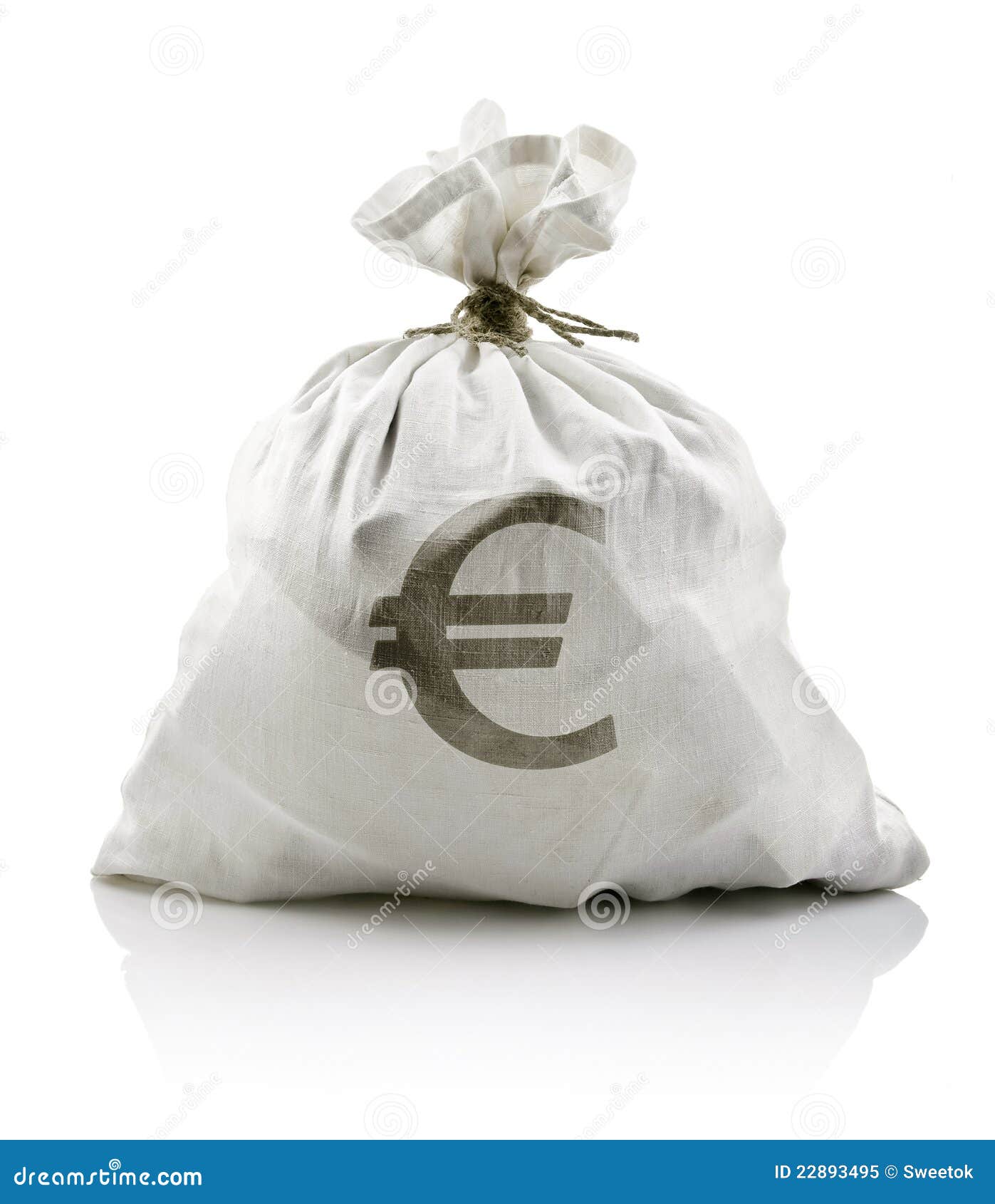 Sac Blanc Avec De L'euro Argent Image stock - Image du signe, caractère ...