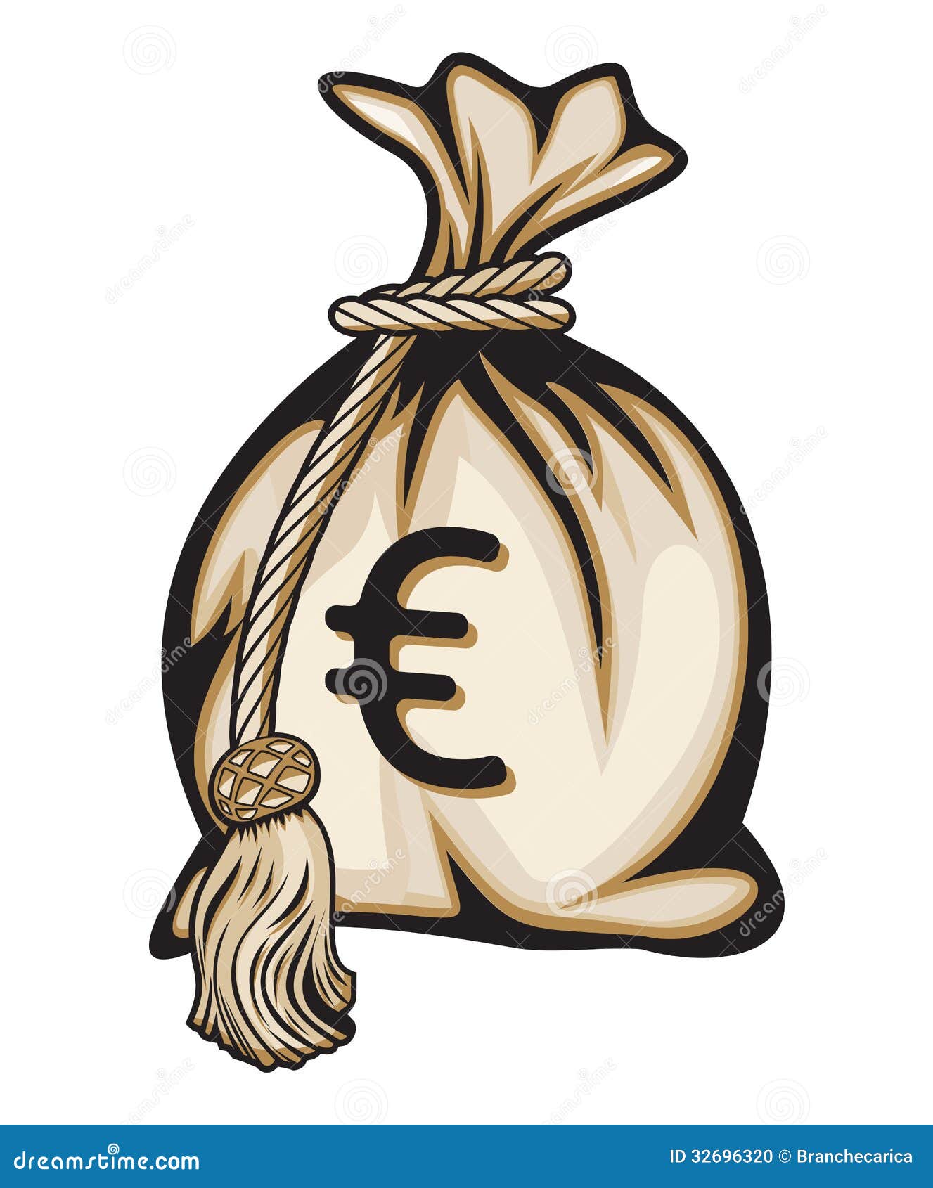 Sac D'argent Avec L'euro Signe Photo stock - Image: 32696320