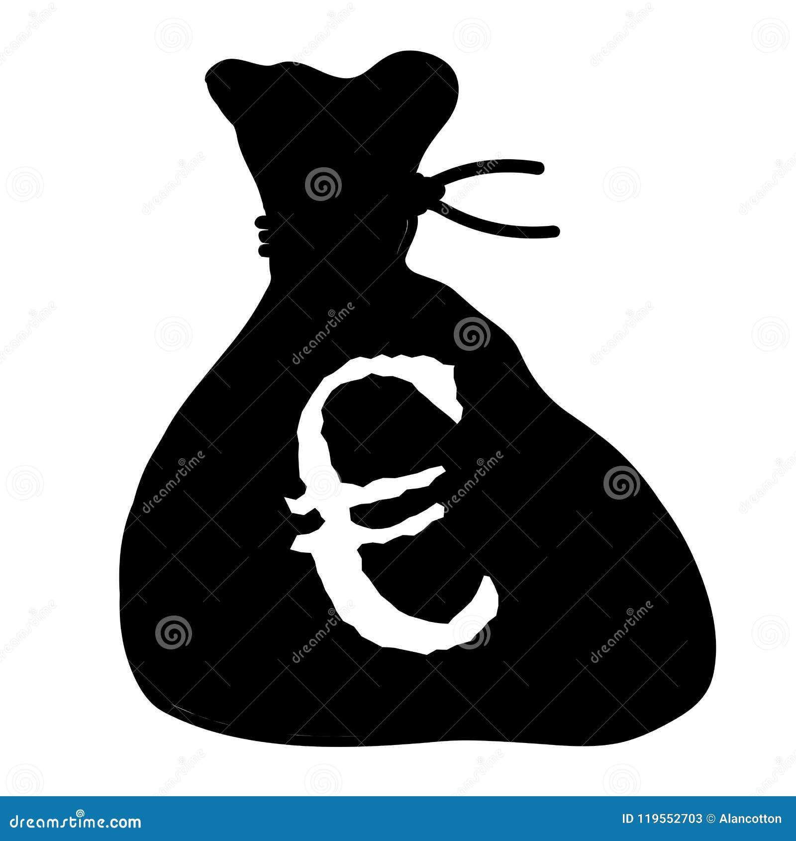 Sac d'Euros Isolated illustration de vecteur. Illustration du dessin ...