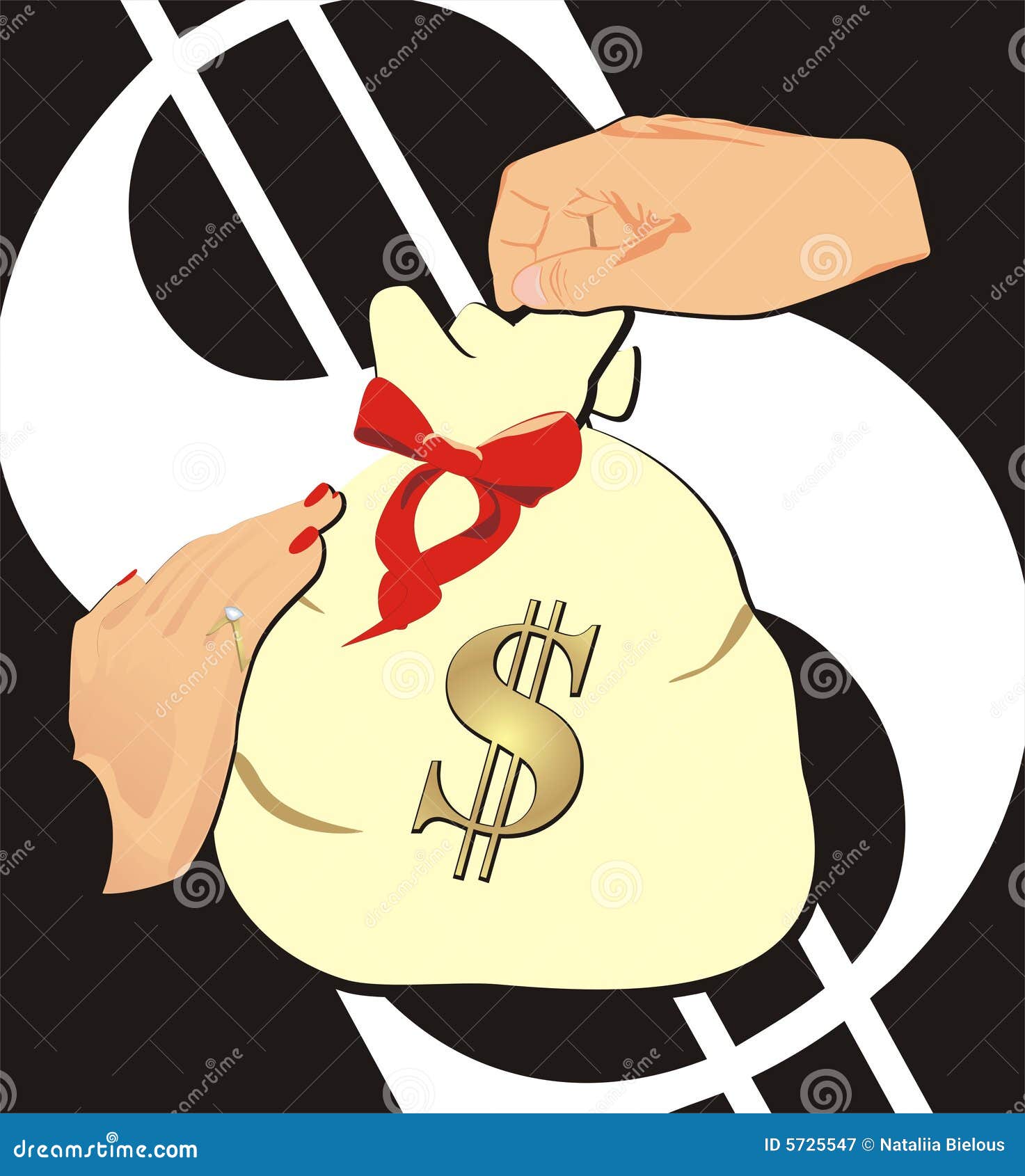 Sac with Dollars. Time To Accumulate a Money Came Stock Vector ...