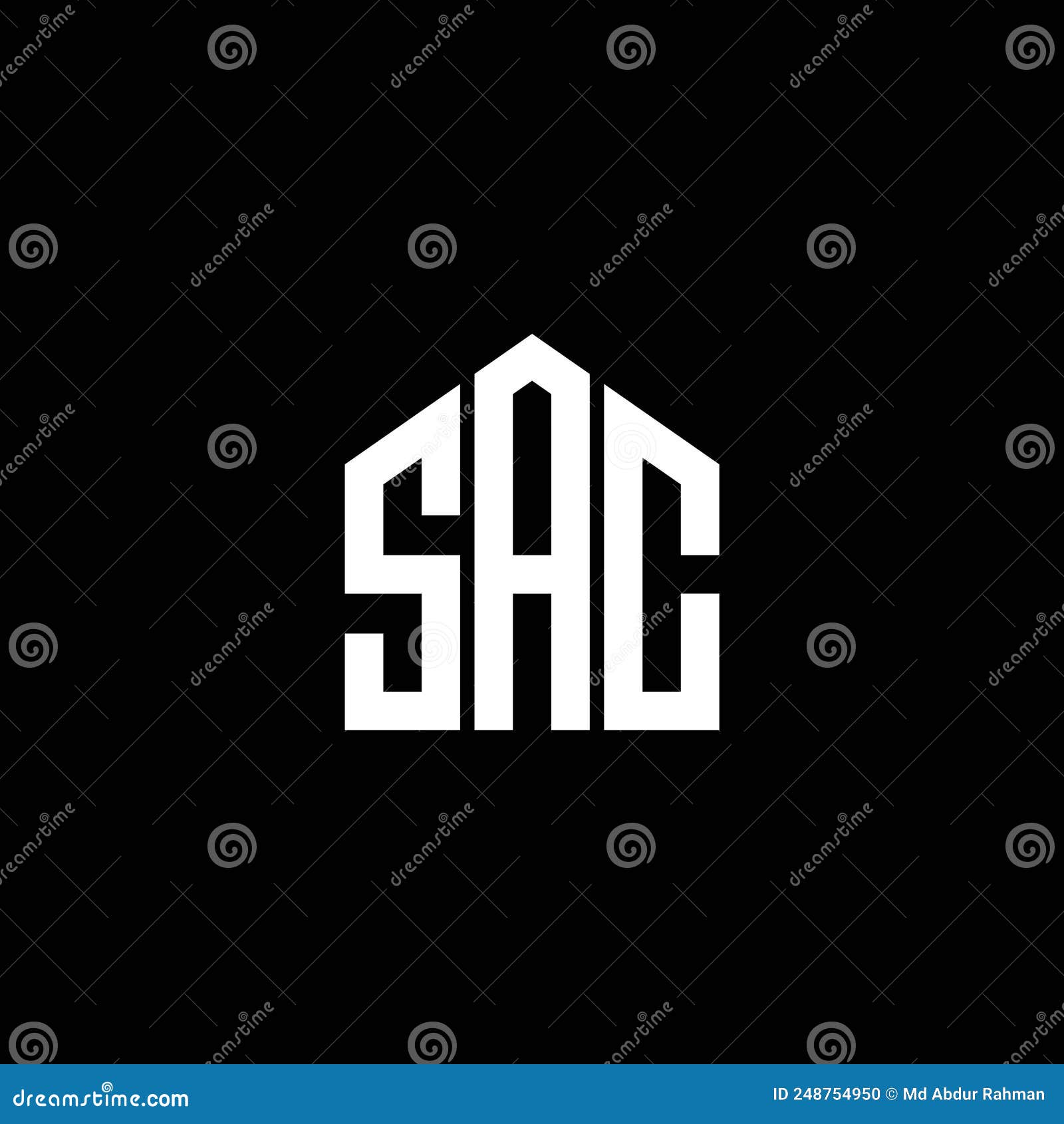 SAC Letter Logo Design On BLACK Background. SAC Creative Initials ...