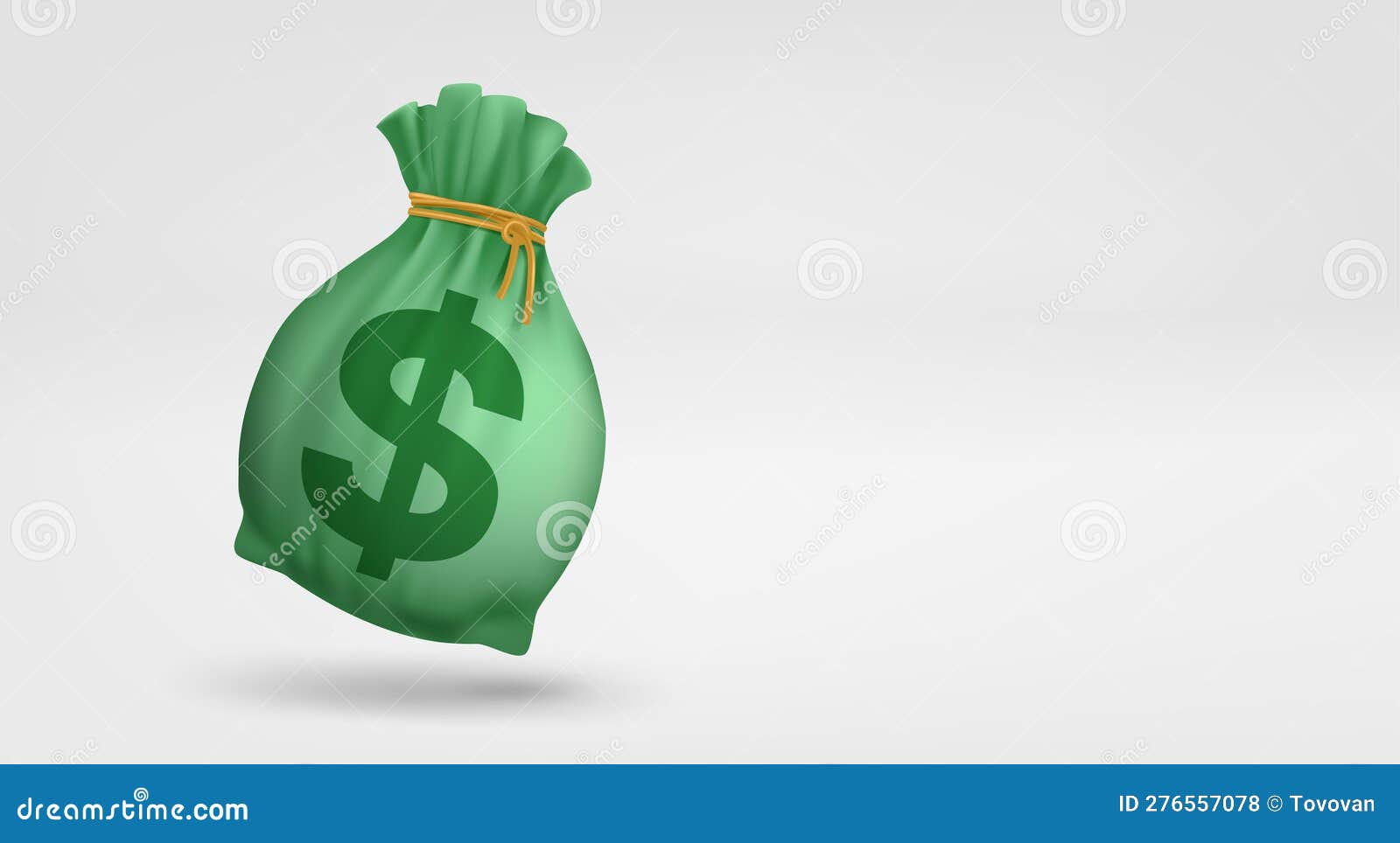 Sac of Money. 3d Vector Banner with Copy Space Stock Vector ...