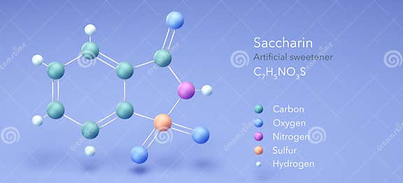 Saccharin, Molecular Structures, Artificial Sweetener, 3d Model ...