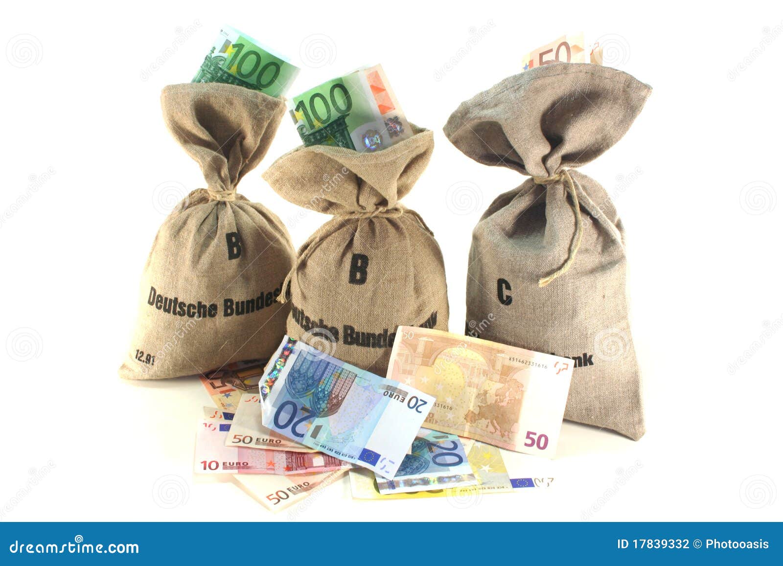 Sacchetti Dei Soldi Con Gli Euro Fotografia Stock - Immagine di ...