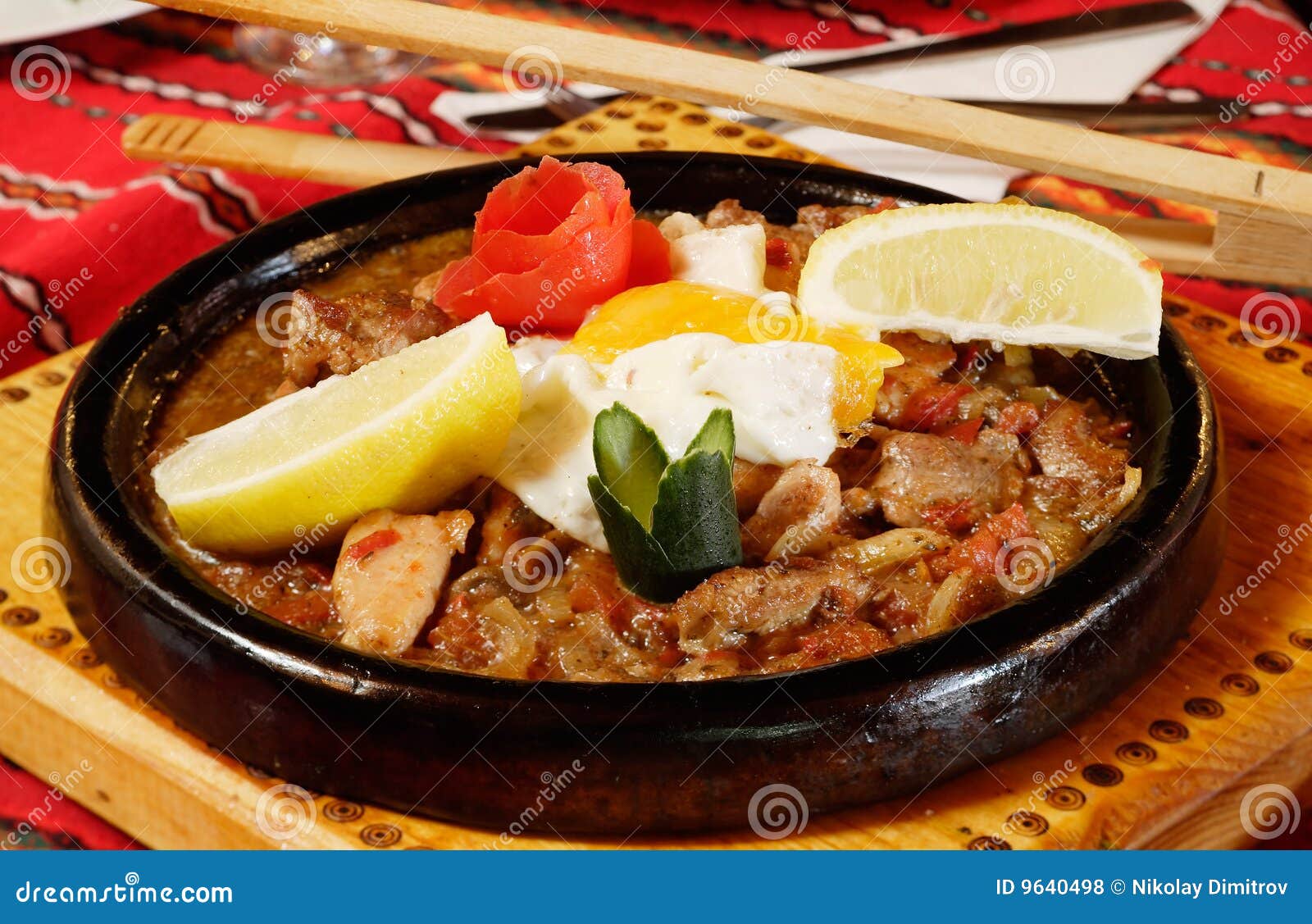 Sach - Bulgarian Traditional Food Stock Photo - Image of meat, salad ...