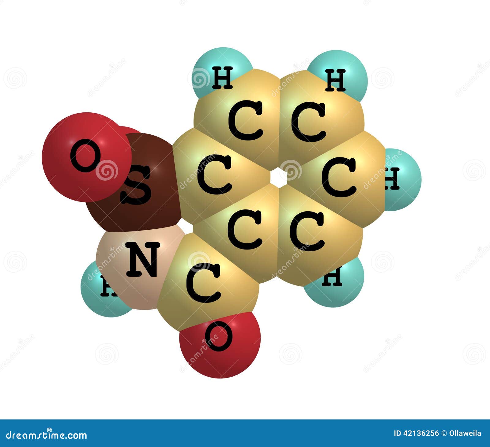 Sacharine Moleculaire Structuur Op Witte Achtergrond Stock Illustratie ...