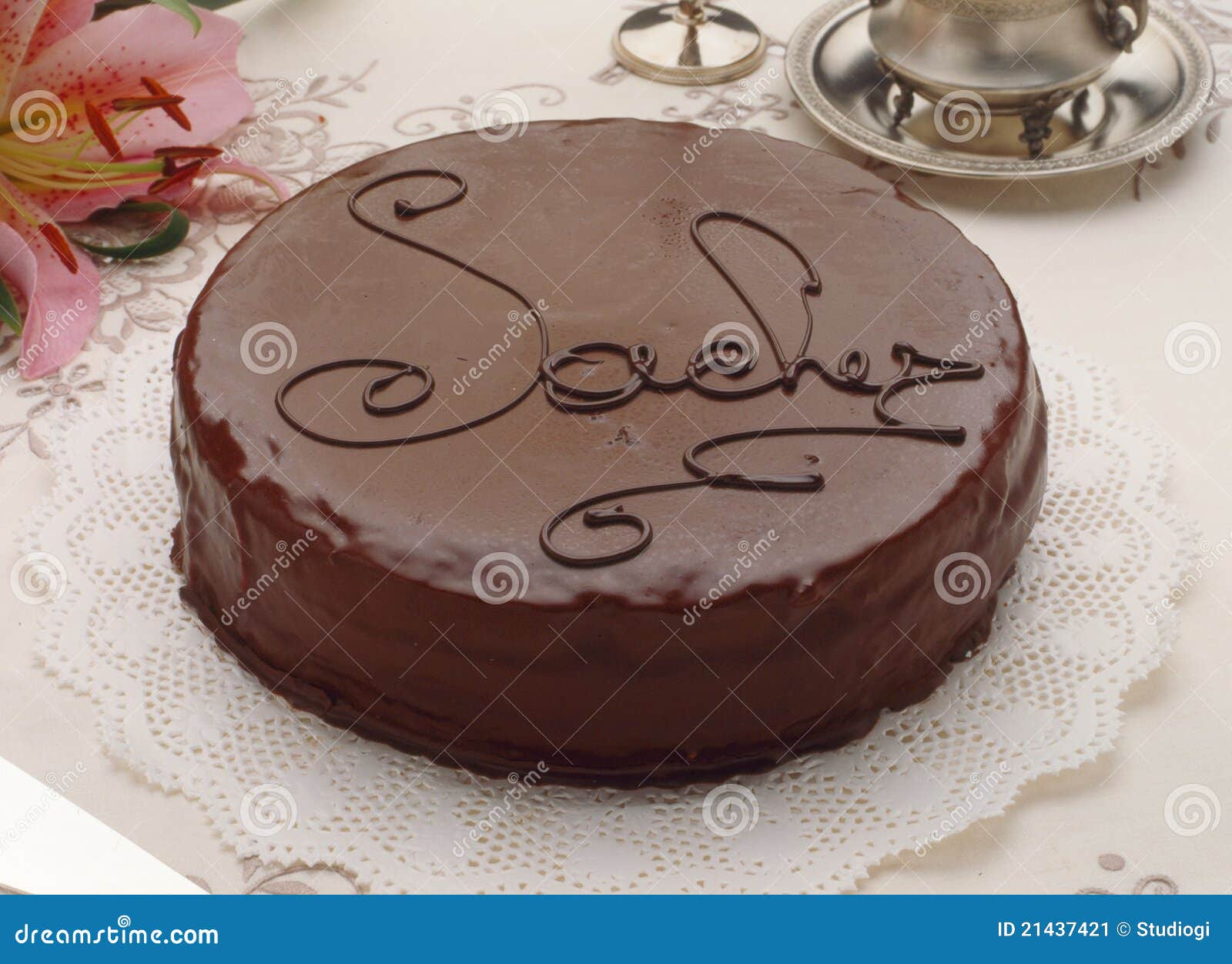 Sacher cake stock image. Image of germany, sacher, stuffed - 21437421