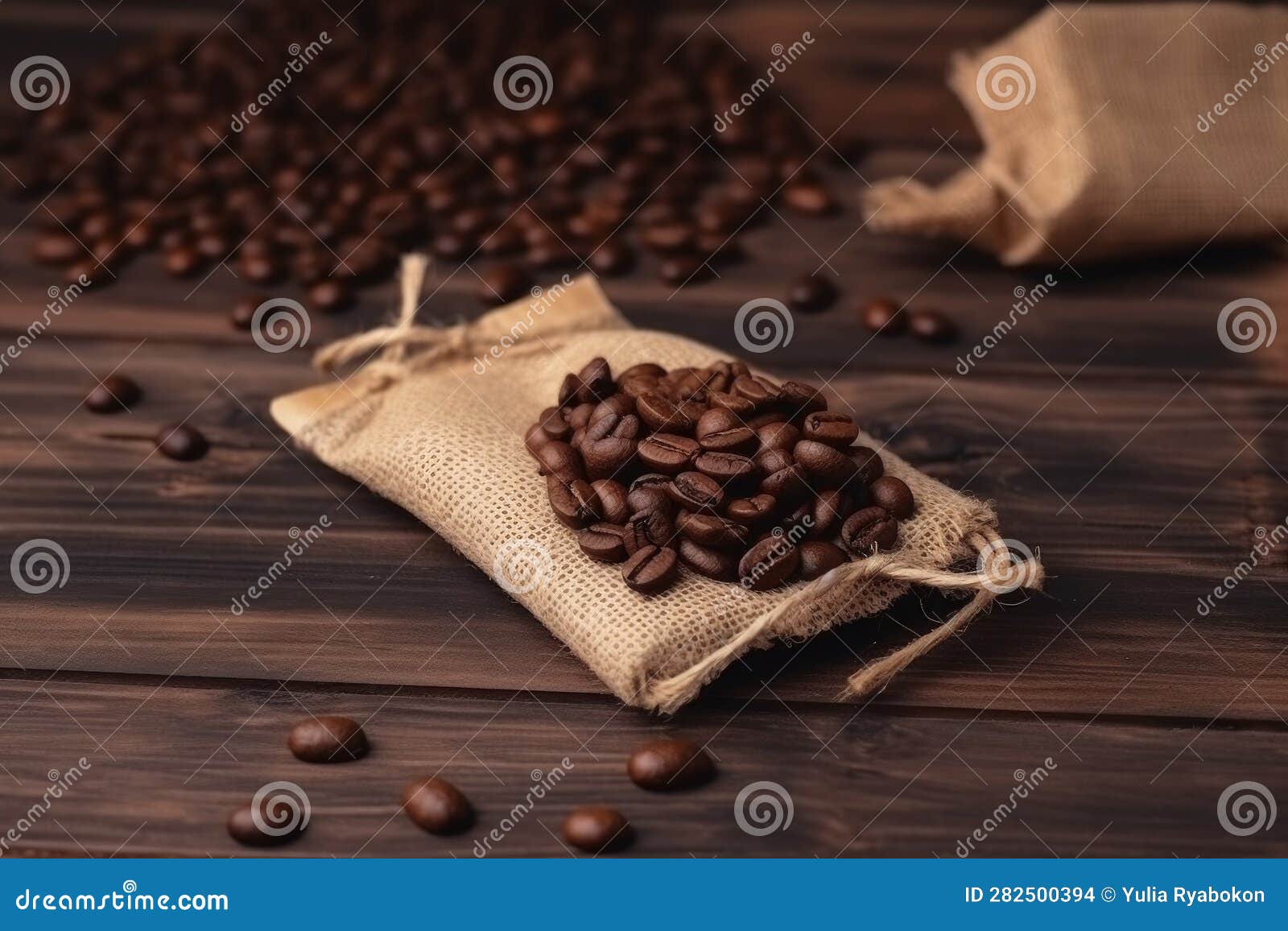 Sachet Coffee Beans. Generate Ai Stock Illustration - Illustration of ...