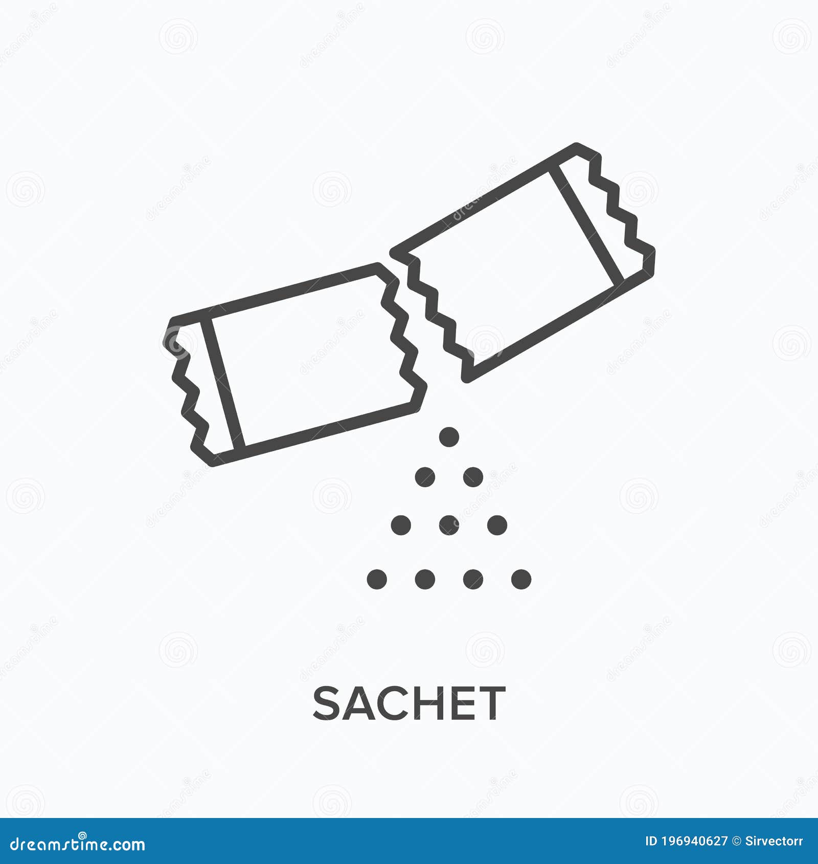 Sachet Flat Line Icon. Vector Outline Illustration of Torn Plastic ...