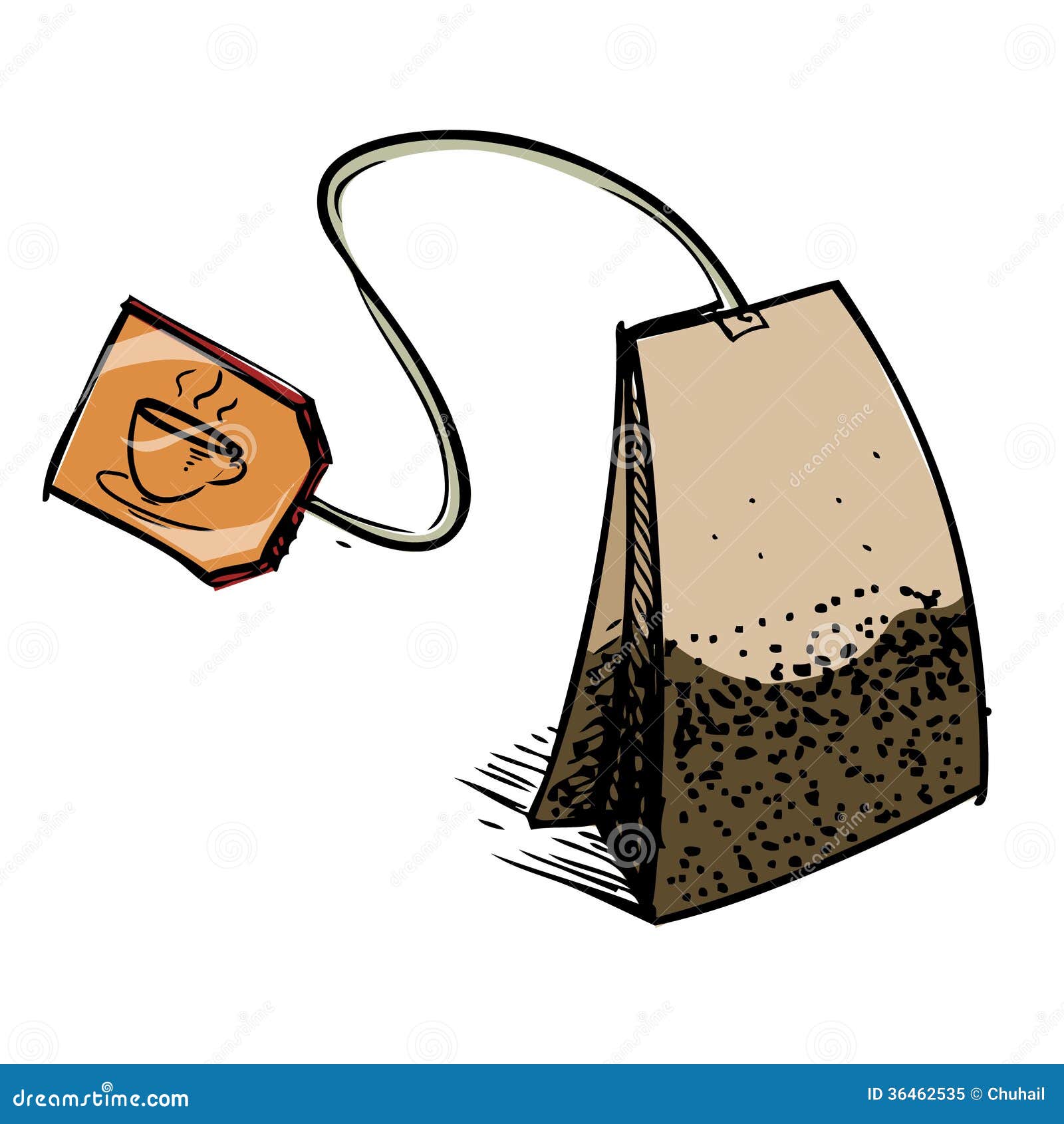 Sachet à Thé Avec Le Label Photo libre de droits - Image: 36462535