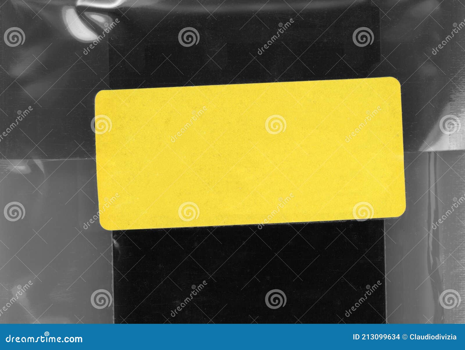 Sachet with Yellow Tag Label Stock Photo - Image of electronics, static ...
