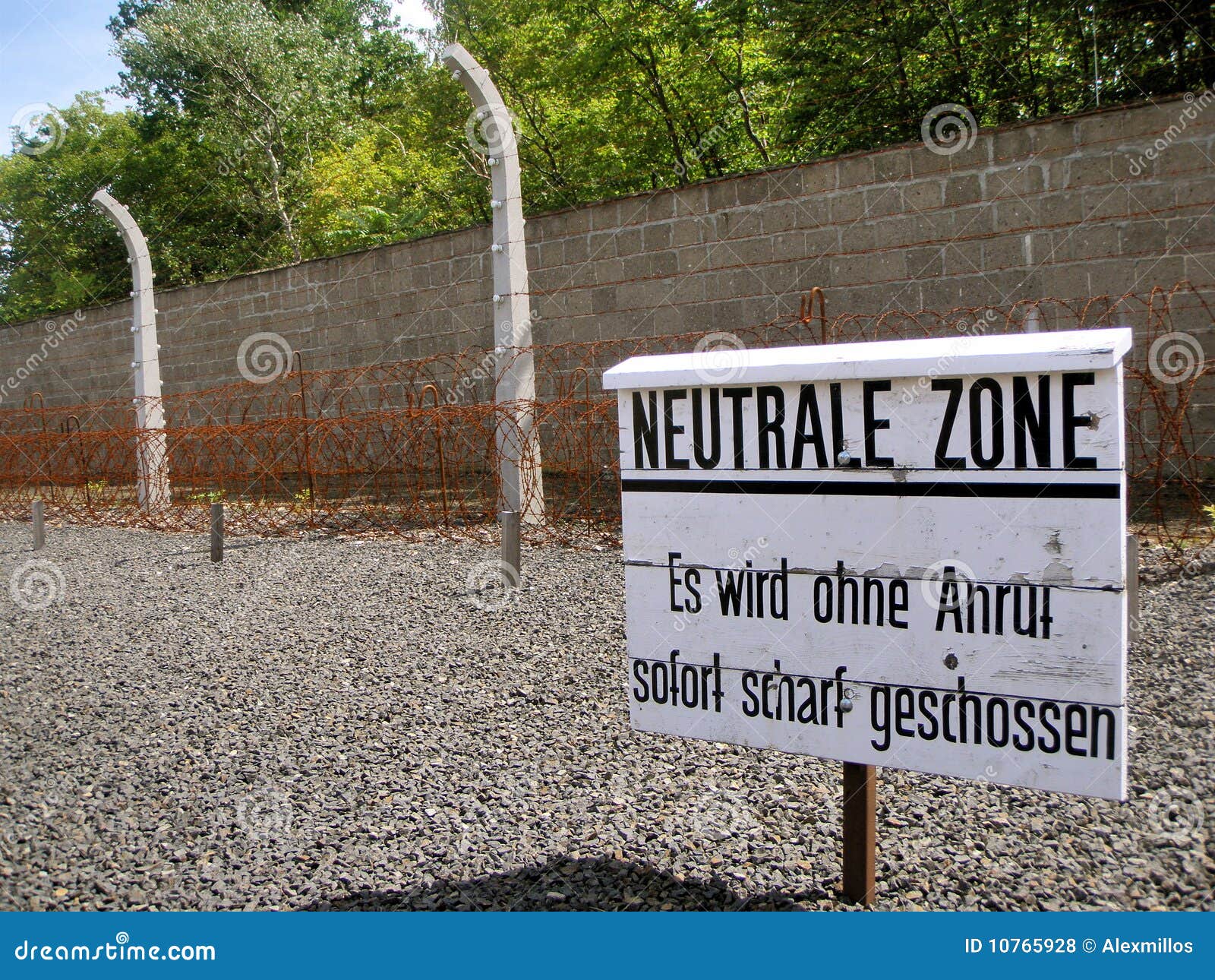 Neutral Zone Sign In Sachsenhausen World War II Concentration Camp In ...