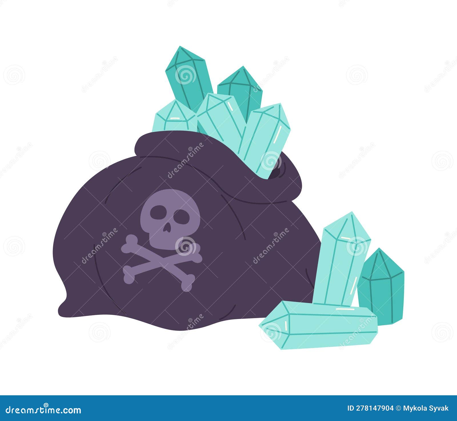 Sack Bag with Diamonds stock vector. Illustration of isolated - 278147904