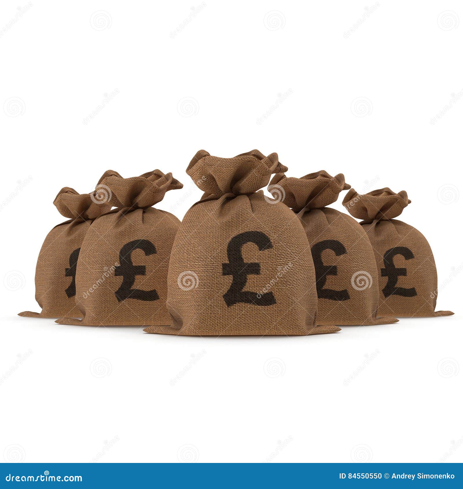 A Sack Bag Of Pounds On White. 3D Illustration Stock Illustration ...