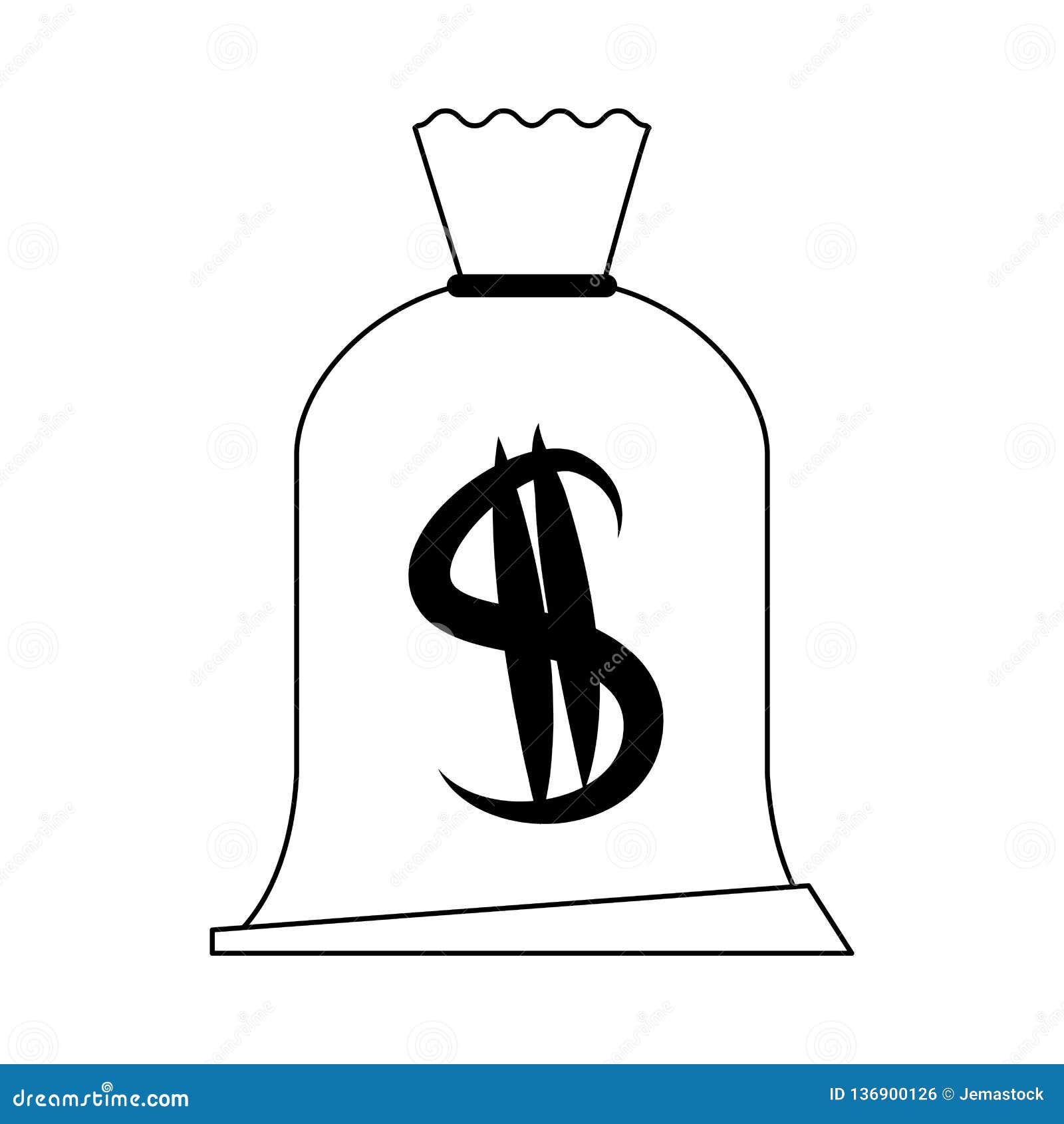 Sack bag symbol stock vector. Illustration of currency - 136900126