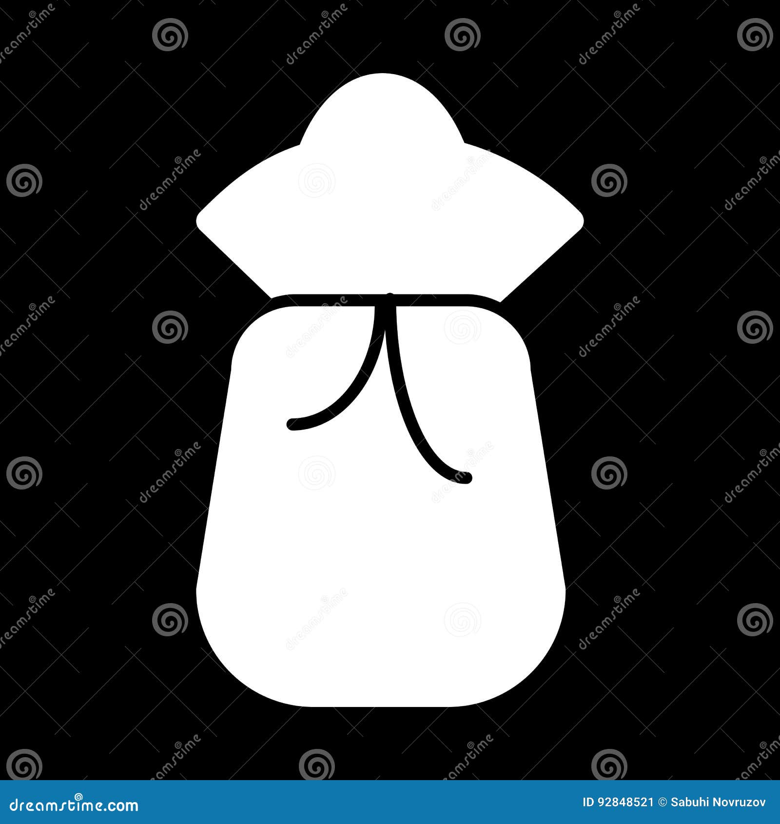 Sack or Bag Vector Icon. Black and White Bag Illustration. Solid Linear ...