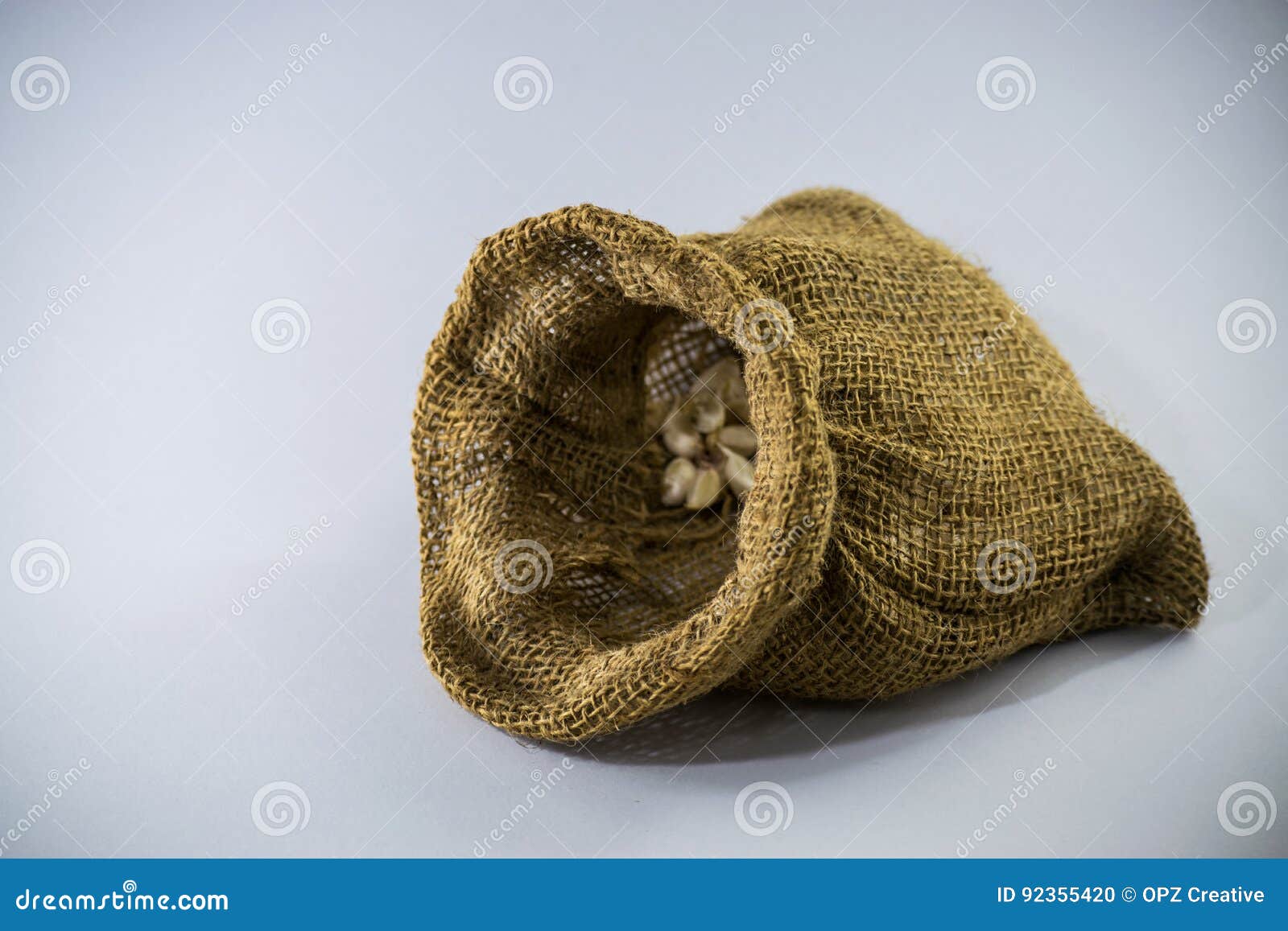 Sack Bag on a White Background. Stock Photo - Image of full, natural ...