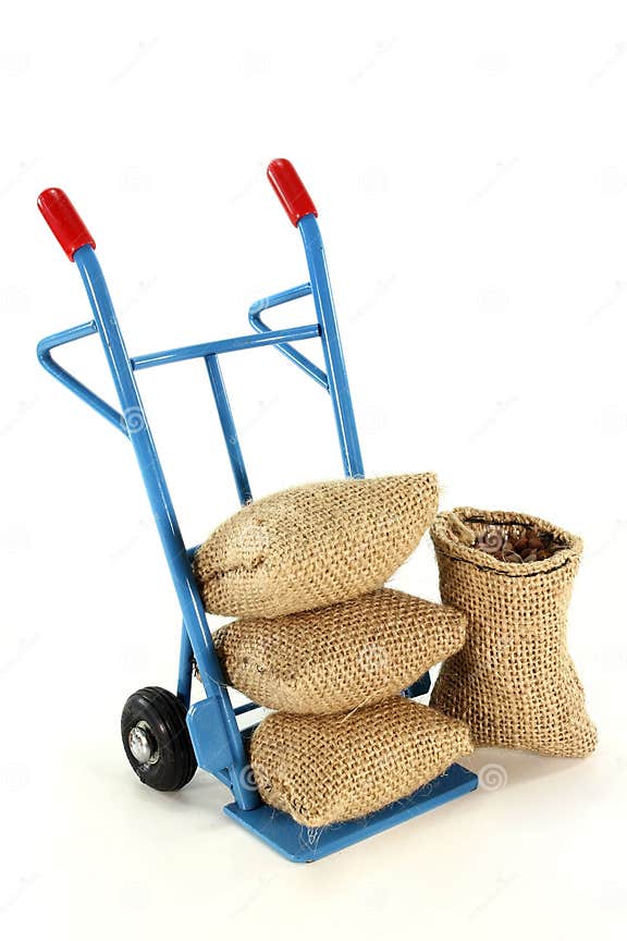 Sack barrow stock photo. Image of transportation, stacking - 21536938