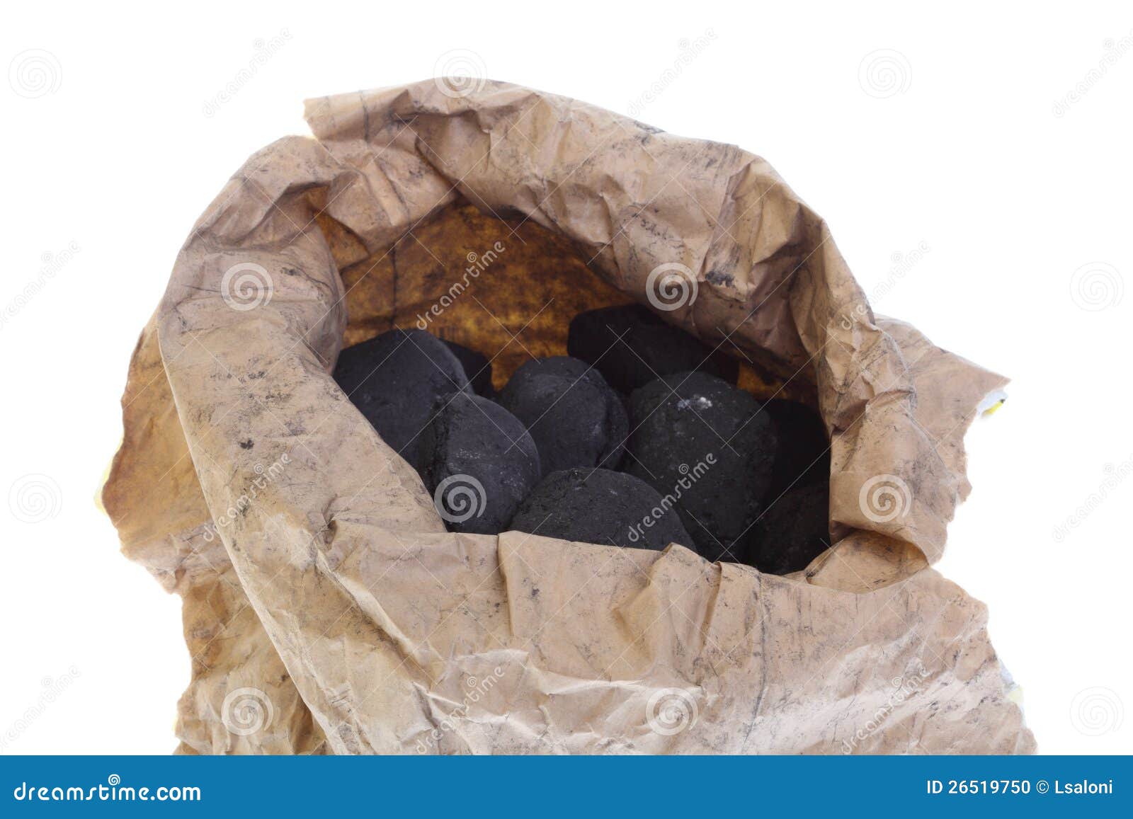 Sack, Beutel Trennte Kohle, Kohlenstoffnuggets Stockfoto - Bild von ...