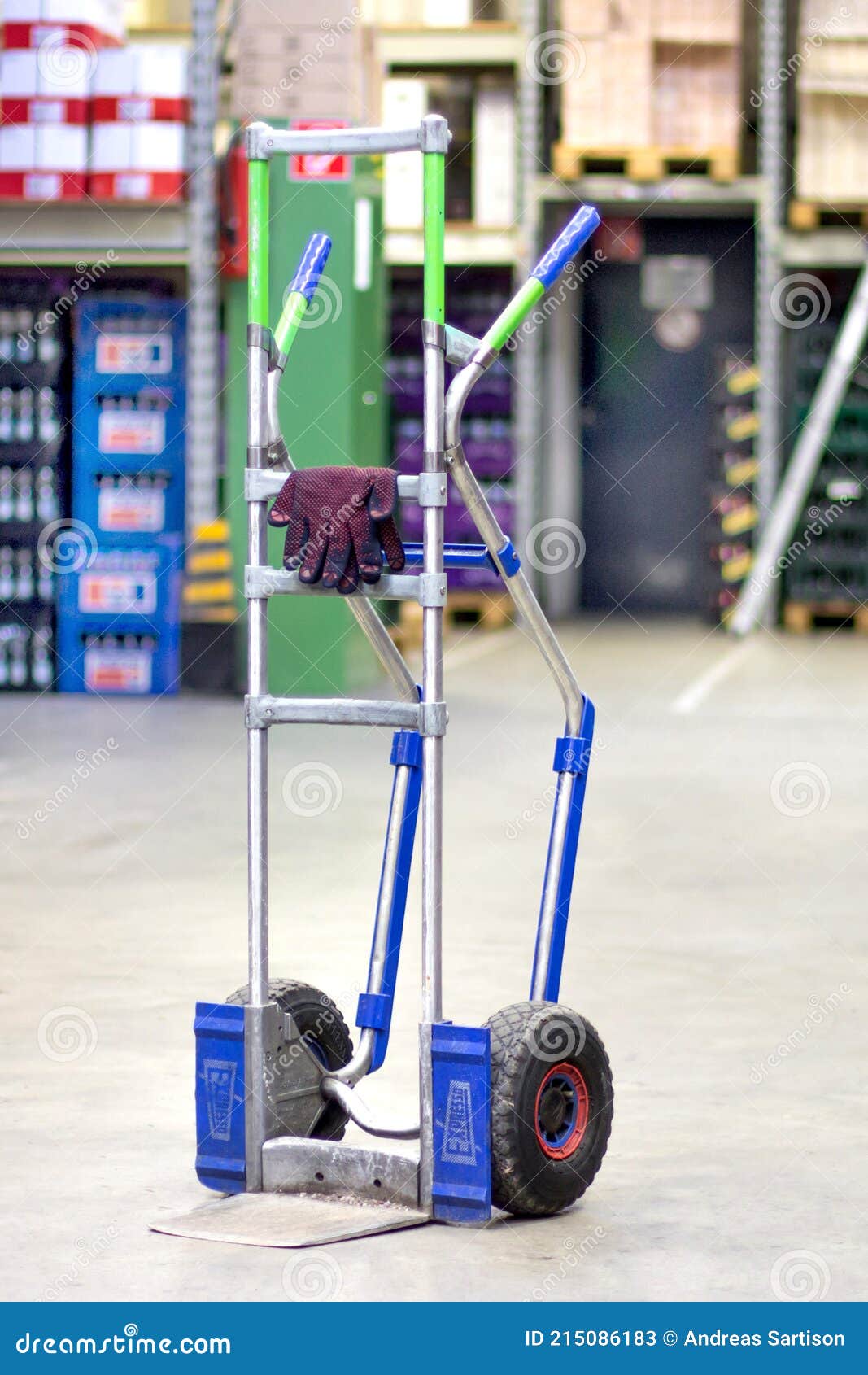 Sack Cart in the Warehouse. Background without Focus. Stock Image ...