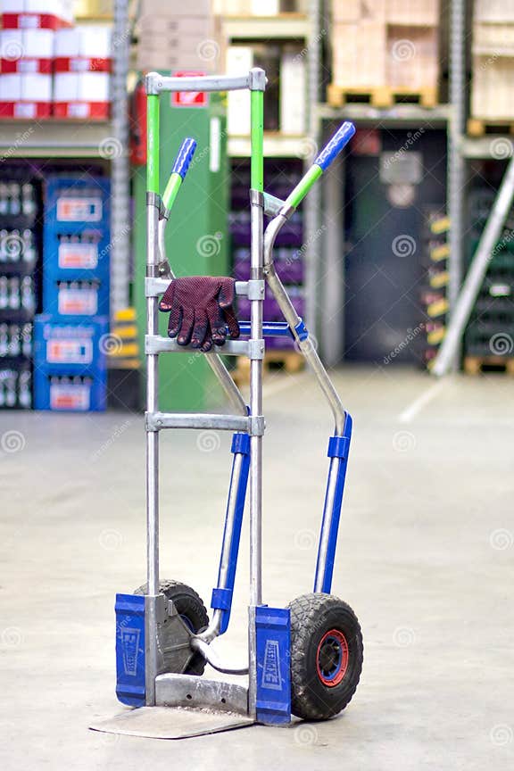 Sack cart in the warehouse stock image. Image of warehousebackground ...