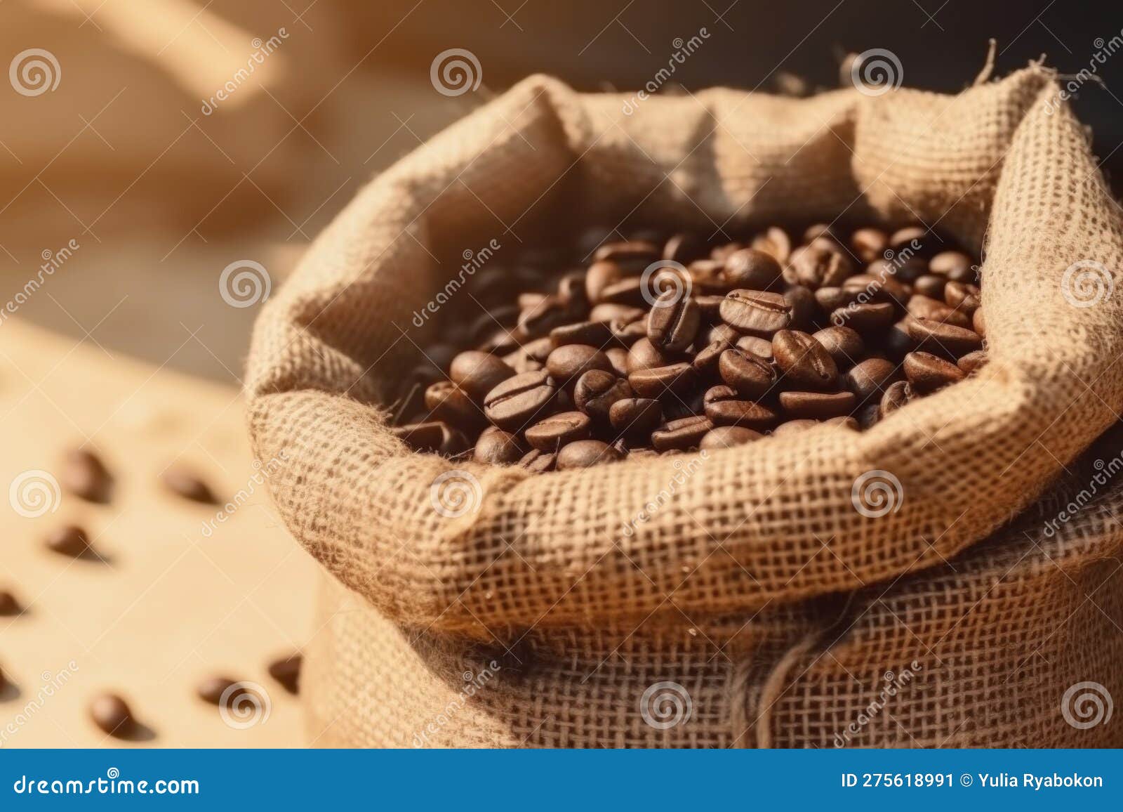 Sack With Coffee Beans Vector Illustration | CartoonDealer.com #106250366