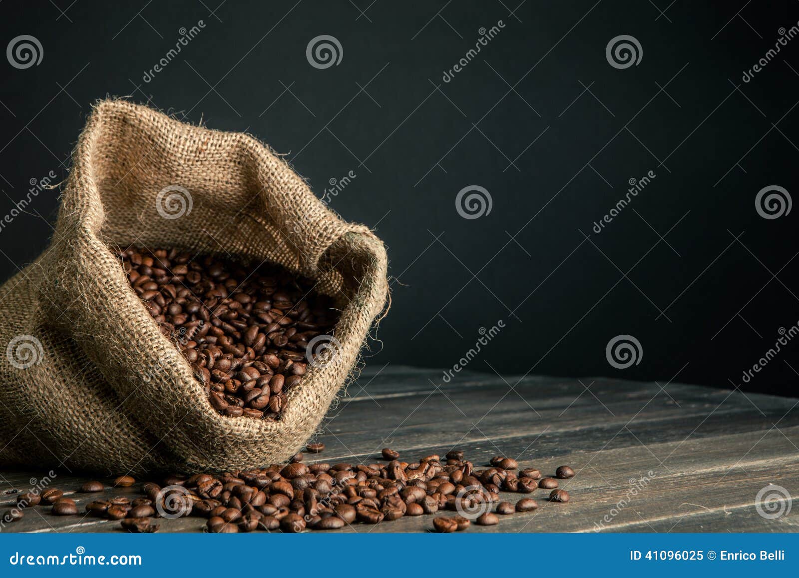 Sack of coffee beans stock image. Image of aroma, scattered - 41096025